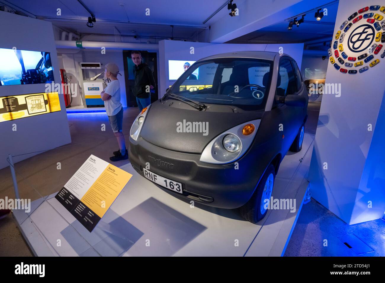 Malm?, Sweden - July 09 2022: Think mini car on display at Teknikens ...