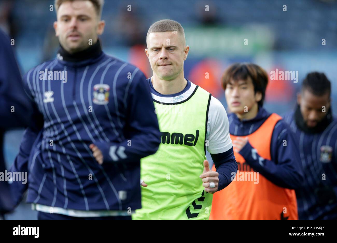 Coventry City's Jake Bidwell (centre) during the warm up before the Sky ...
