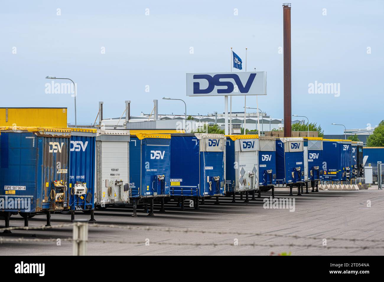 Gothenburg, Sweden - July 24 2022: Row of blue DSV freight trailers at ...