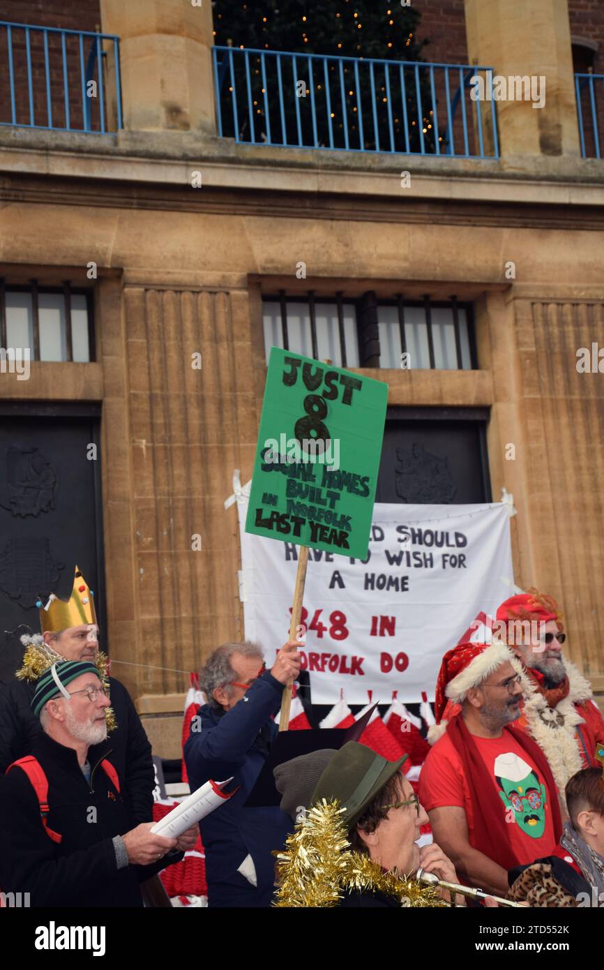 Shelter protest at homelessness crisis in the UK, City Hall, Norwich ...