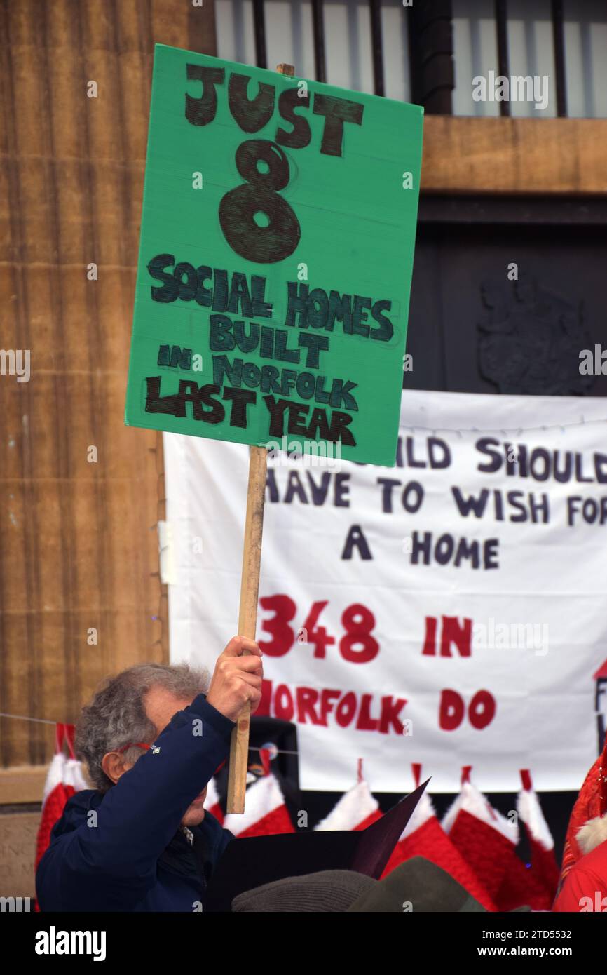 Shelter protest at homelessness crisis in the UK, City Hall, Norwich ...