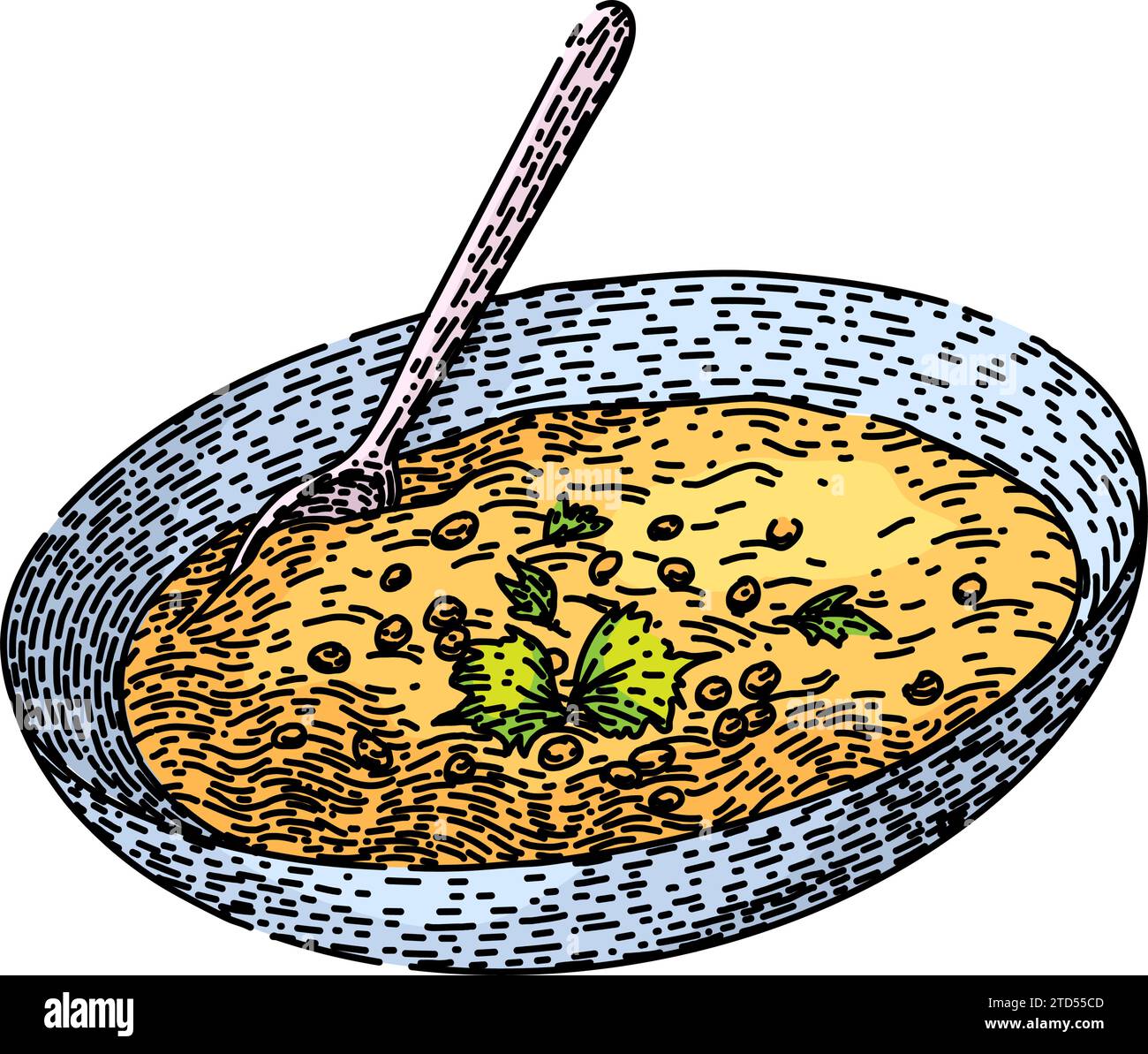 Brown lentil vegetarian soup Stock Vector Images - Alamy