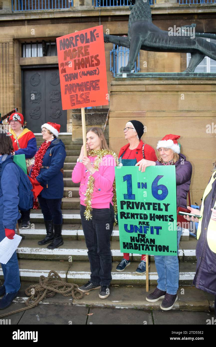 Shelter protest at homelessness crisis in the UK, City Hall, Norwich ...
