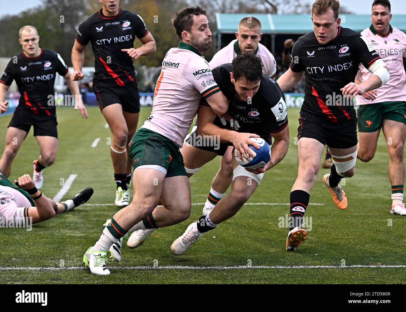 Barnet. United Kingdom. 16 December 2023. EPCR Challenge Cup. Saracens ...