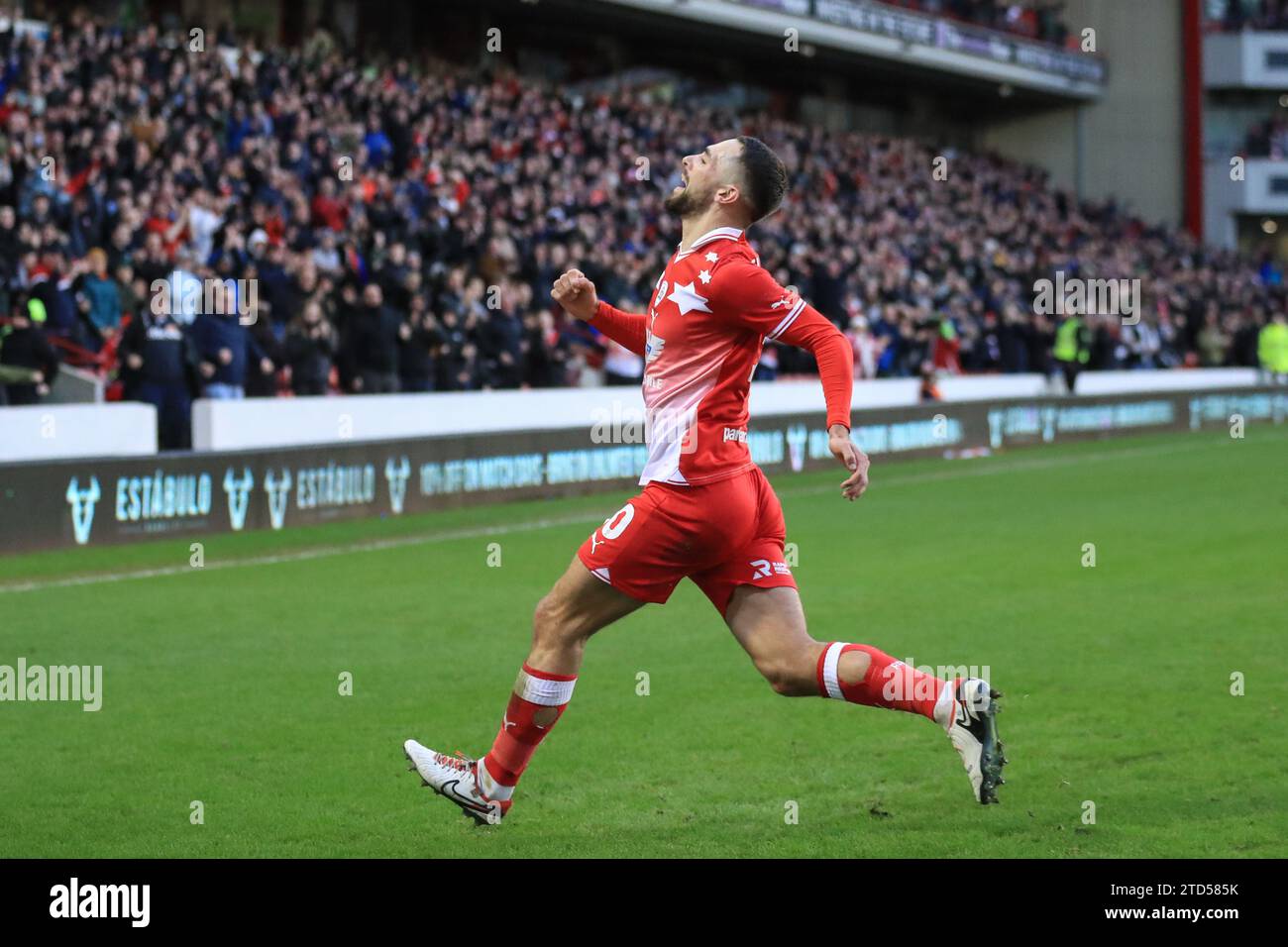Adam Phillips #30 of Barnsley celebrates his goal to make it 1-0 during ...