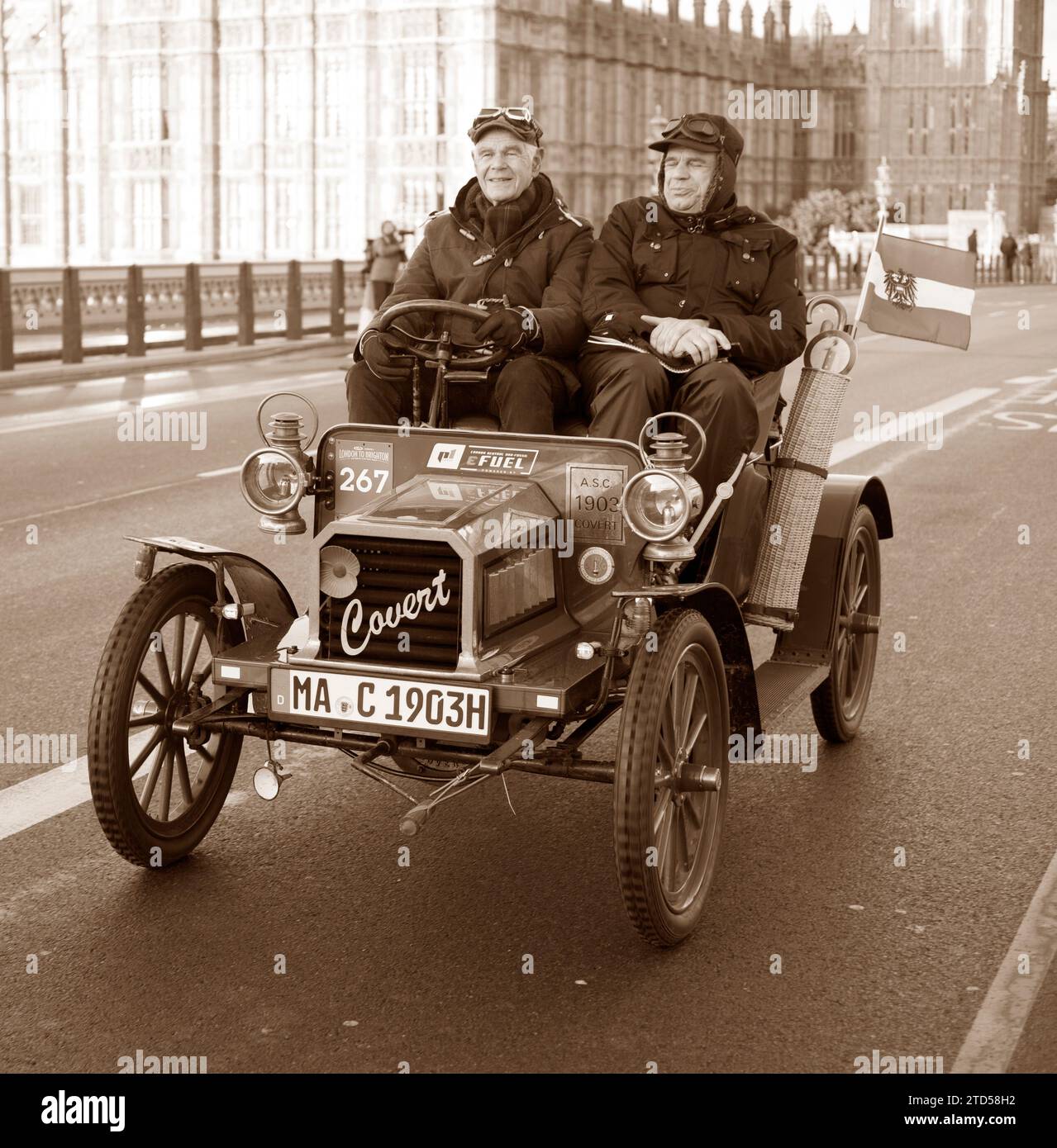 Sepia Tone Entrant 267 Red 1904 Covert on Westminster Bridge London To ...