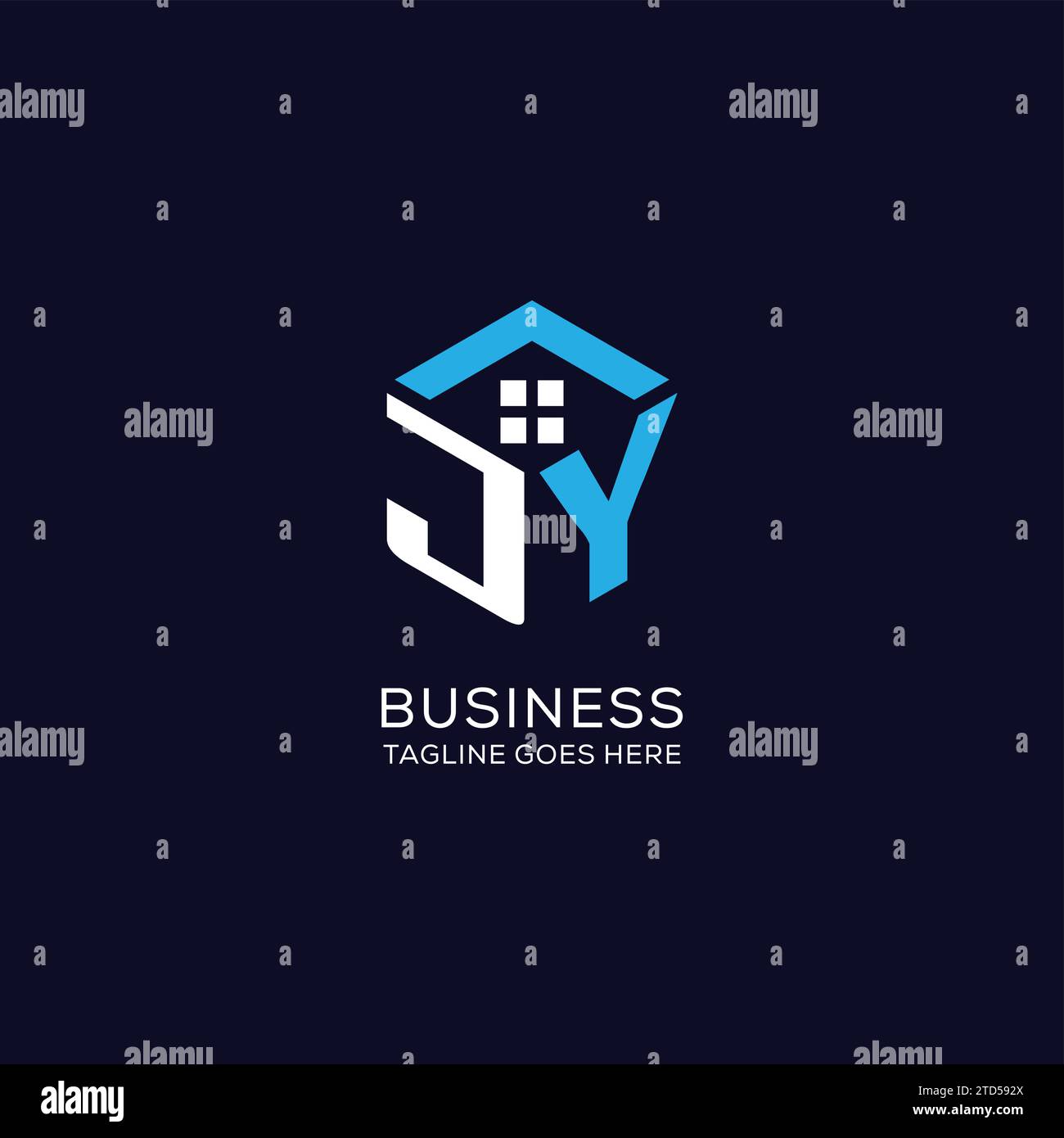 Initial logo JY monogram with abstract house hexagon shape, clean and ...