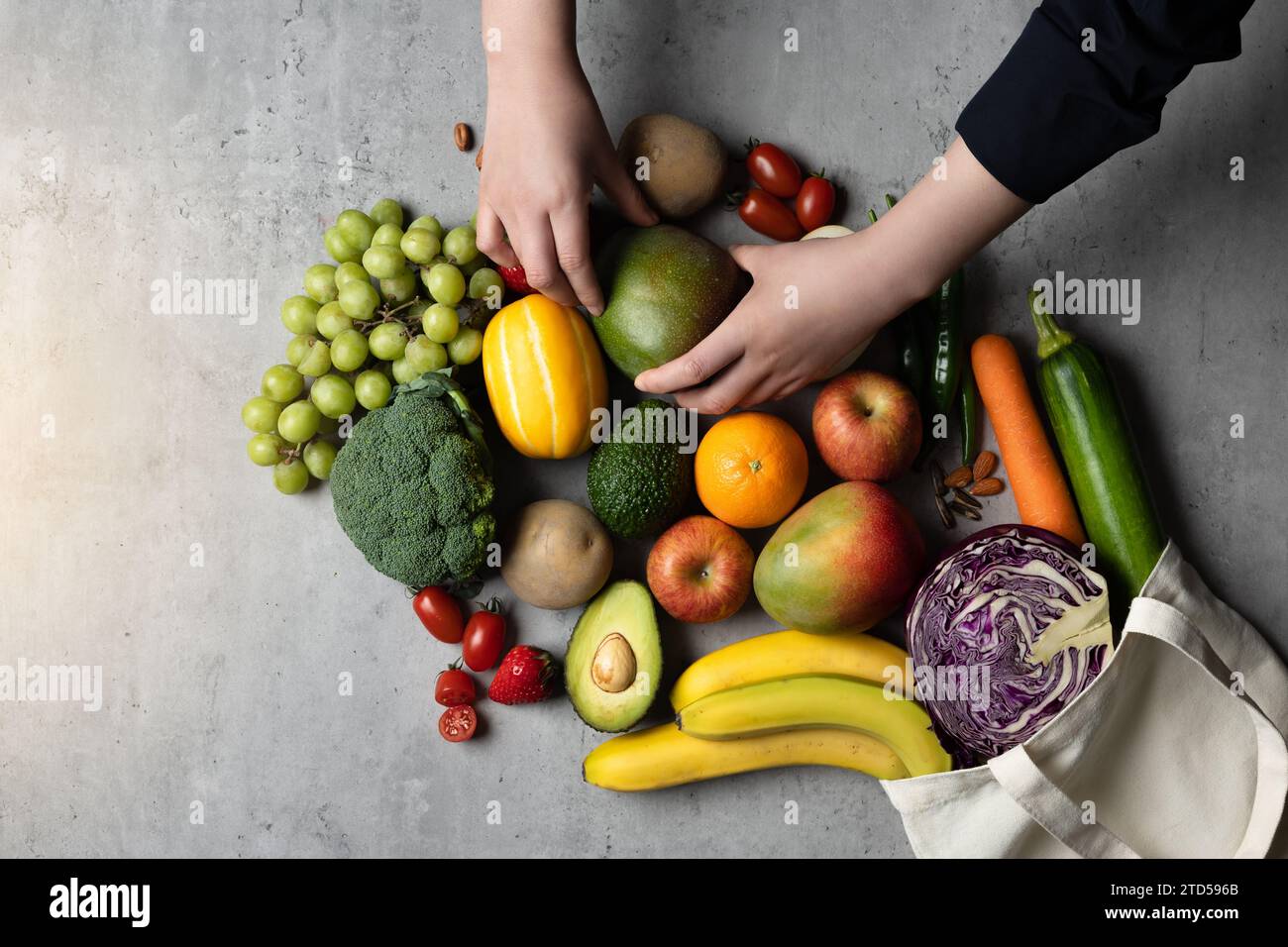 Ingredients and top view and hands hi-res stock photography and images ...