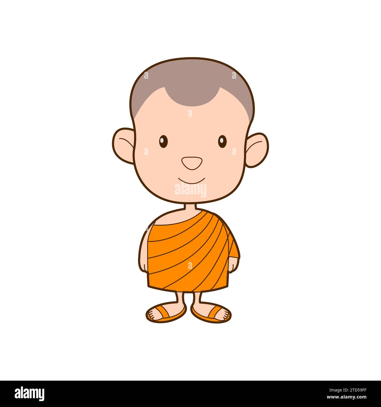 cute and lovely cartoon of monk,vector illustration Stock Vector Image ...