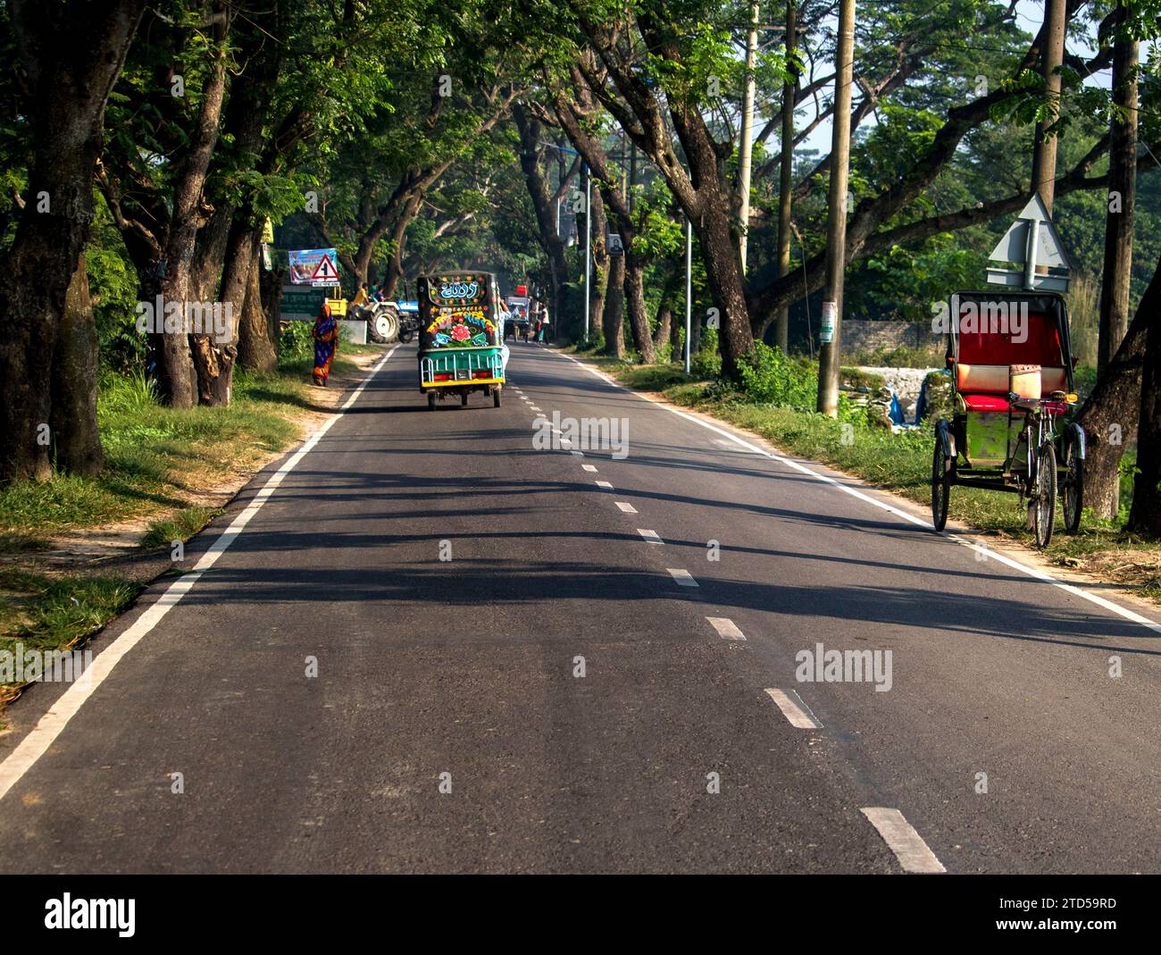 Village-December-5,2023Rickshaw ride in the bright morning in ...