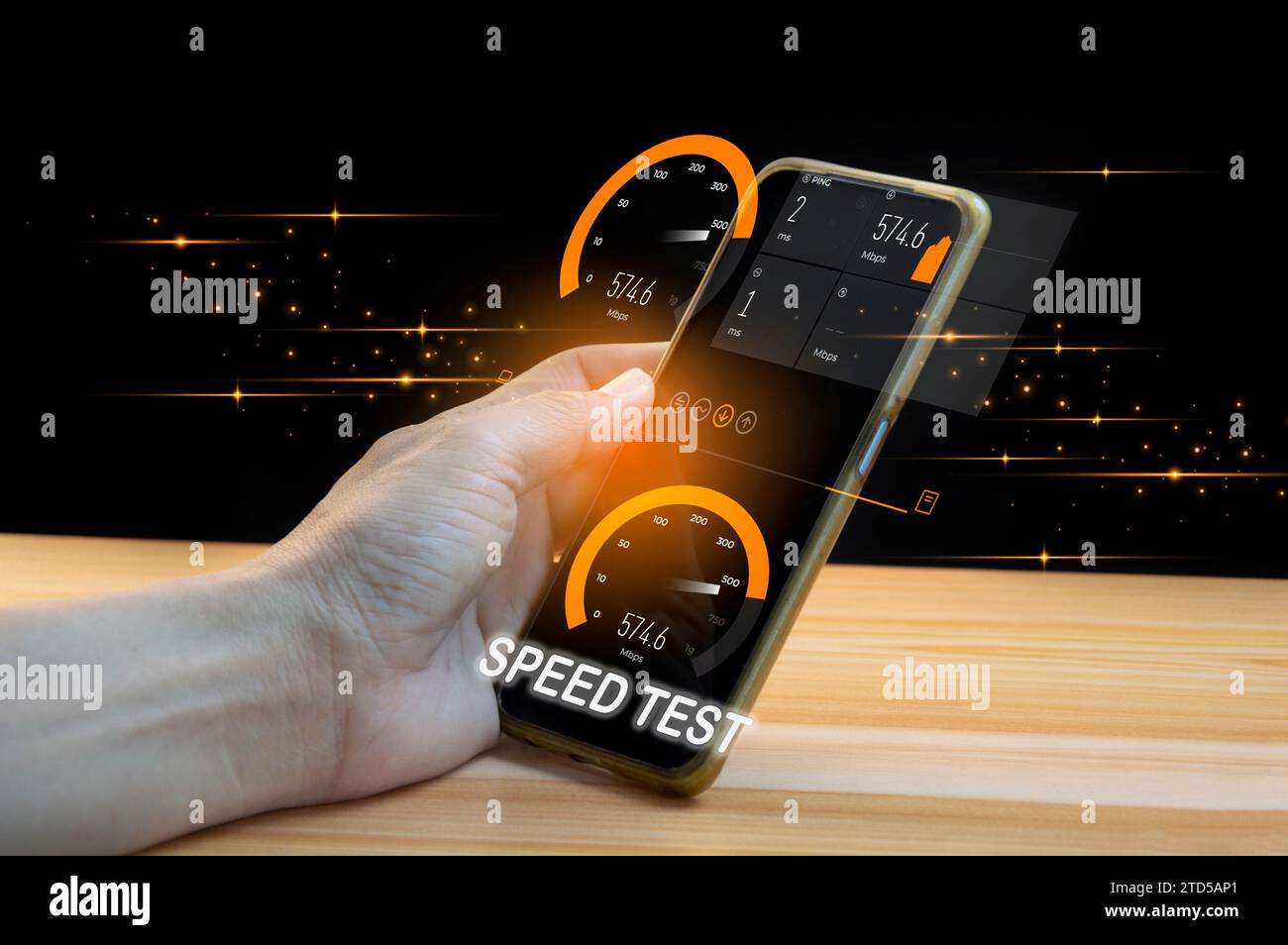 fast internet connection speedtest network bandwidth technology Man ...