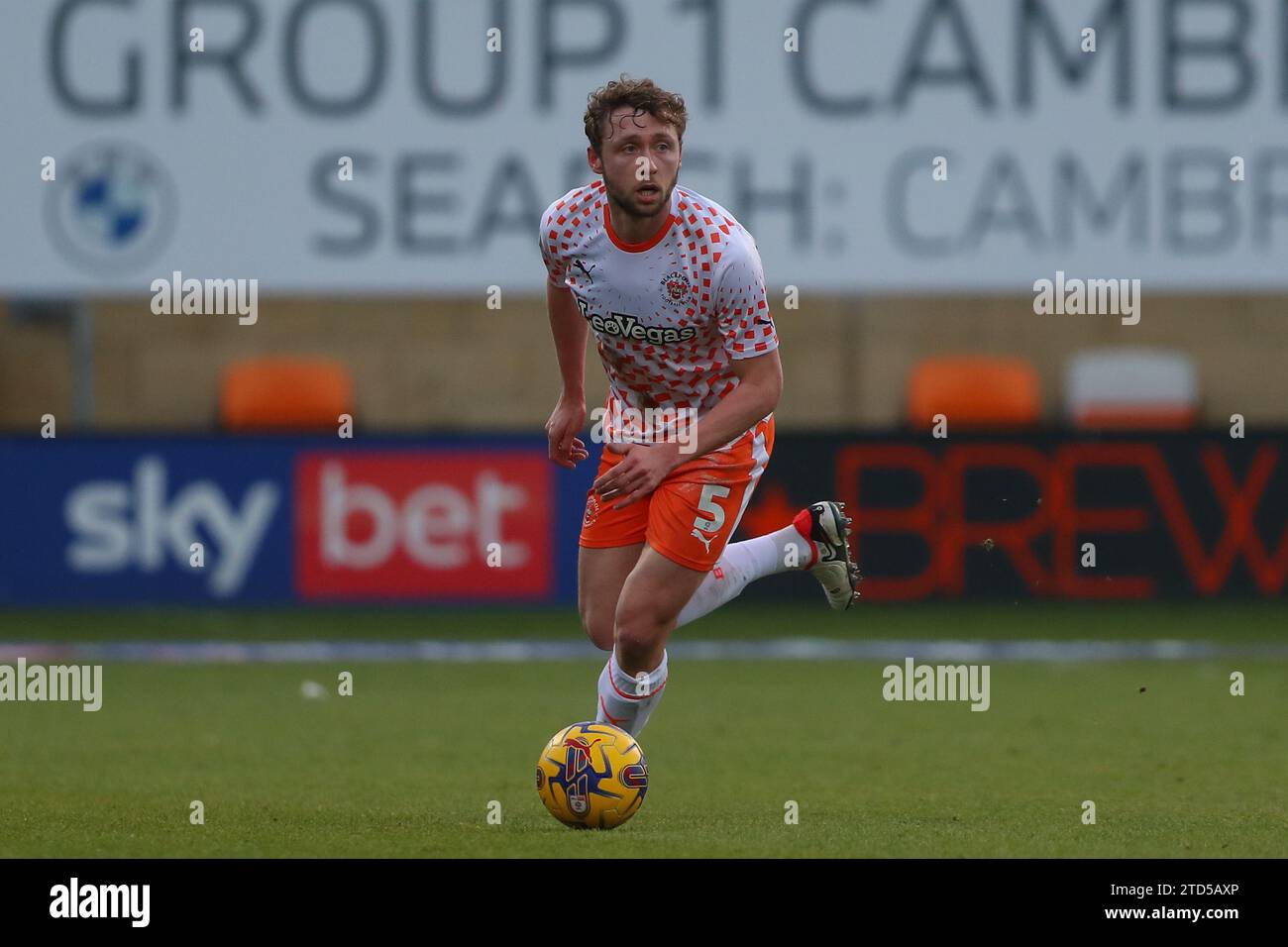 Matthew Pennington #5 of Blackpool in action during the Sky Bet League ...