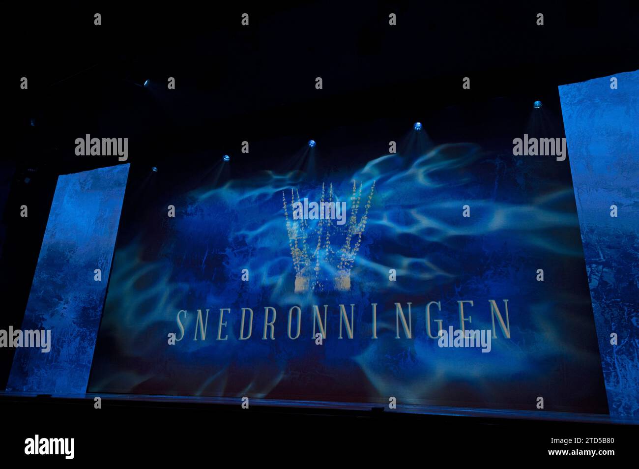 A backdrop stage curtain before the start of the ballet performance of ...