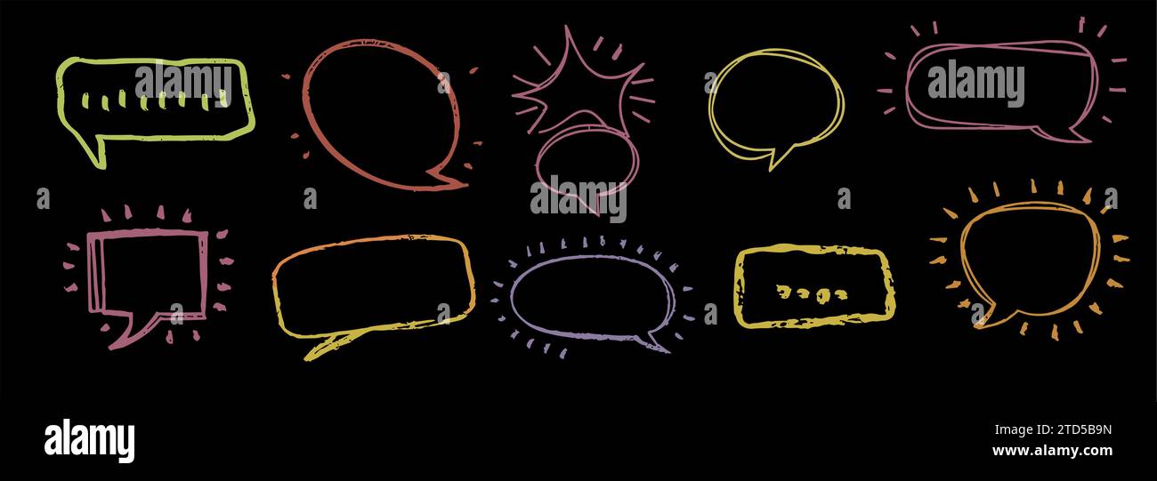 Set of hand drawn speech and thinking bubbles Stock Vector Image & Art ...