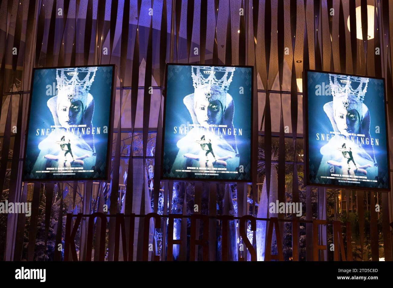 A row of posters advertising the ballet performance of the Snow Queen ...