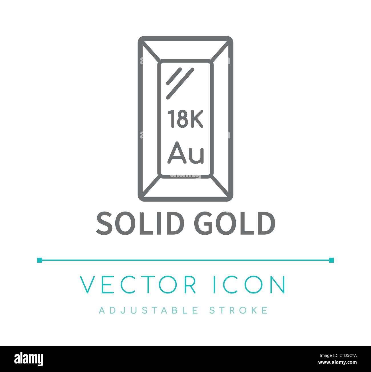 Solid Gold Jewelry Material Vector Line Icon Stock Vector Image & Art ...