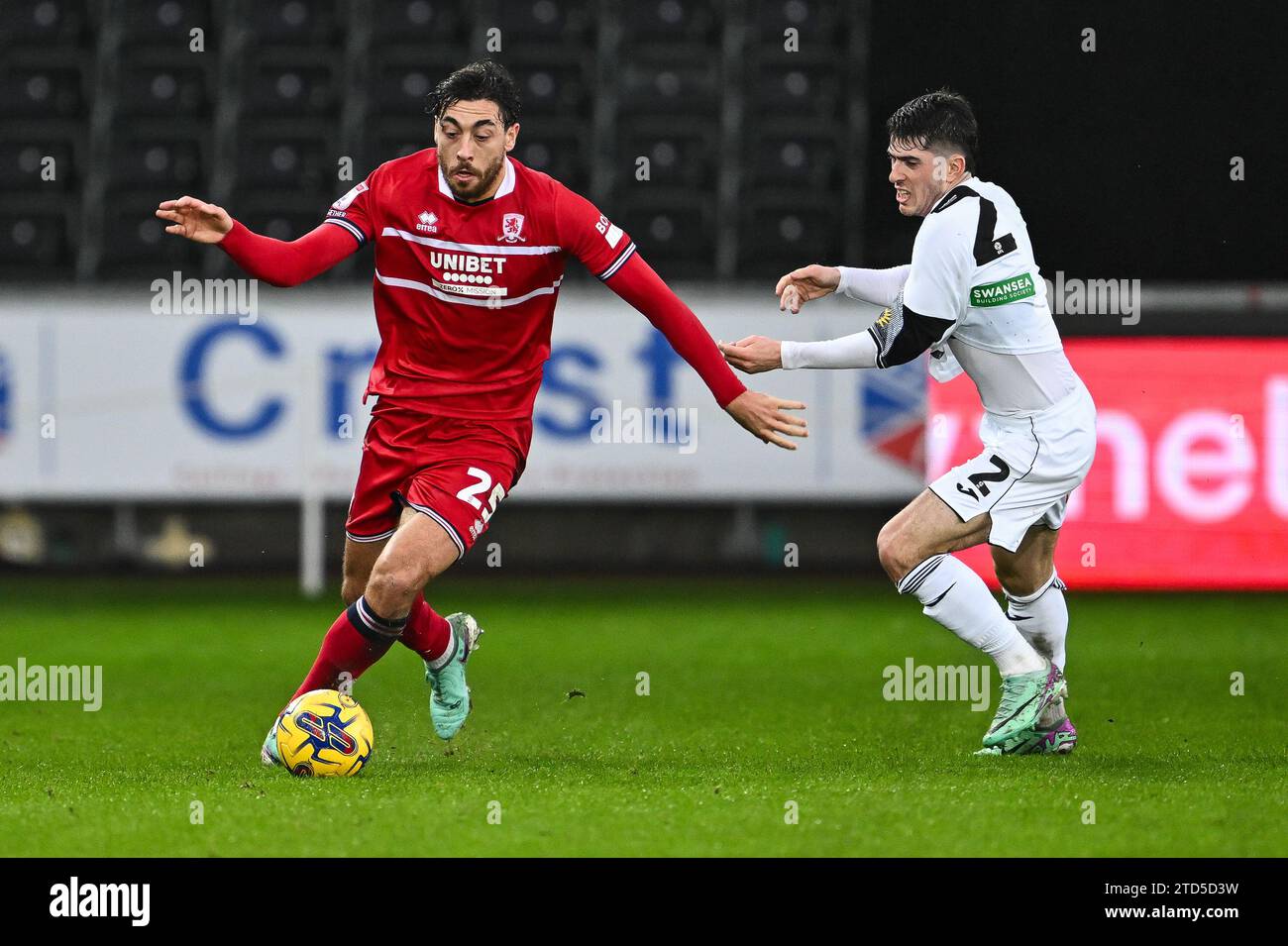 Matt Crooks #25 of Middlesbrough makes a break with the ball during the ...