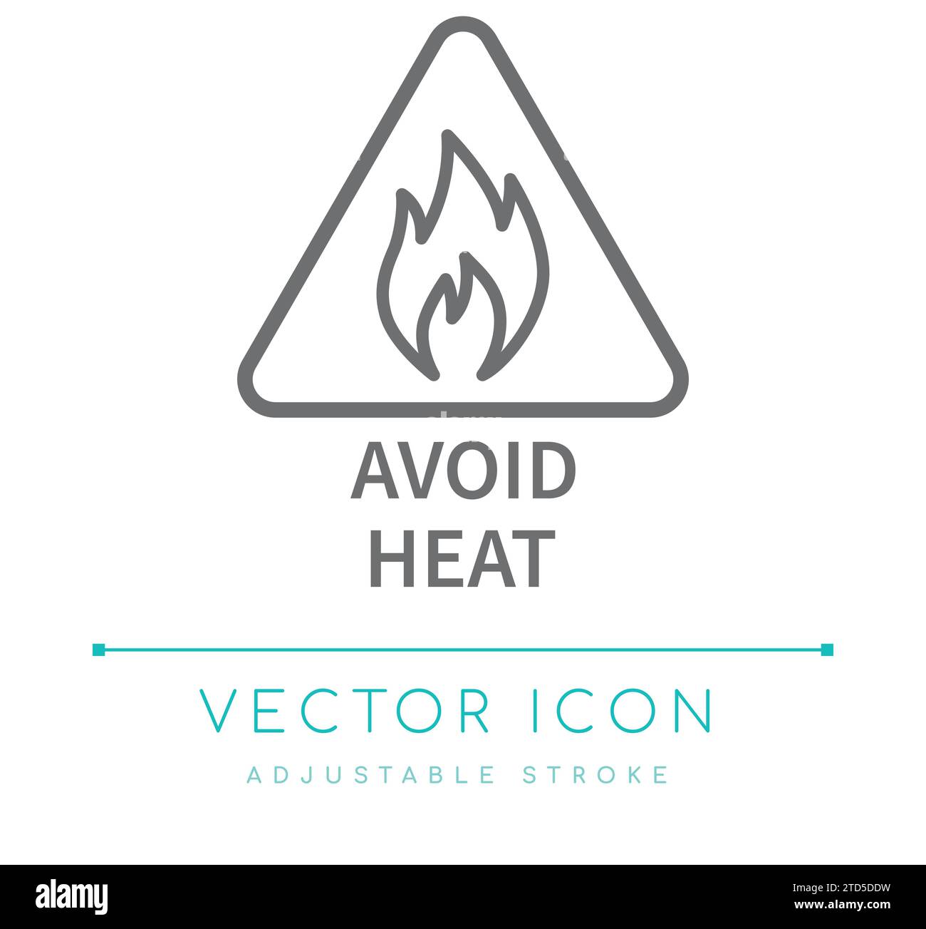 Avoid Heat Warning Vector Line Icon Stock Vector Image & Art - Alamy
