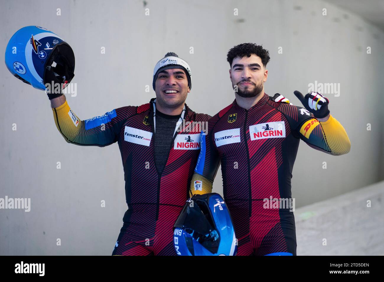 Adam Ammour, Issam Ammour (Deutschland) jubeln im Ziel, AUT, IBSF BMW ...