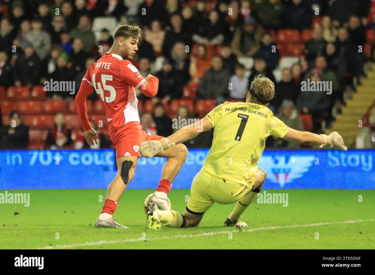 Ashley Maynard-Brewer #1 of Charlton Athletic comes out to prevent a ...