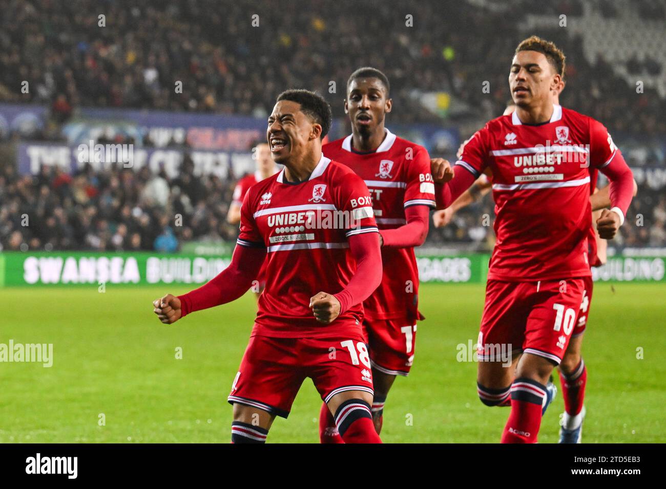 Samuel Silvera #18 of Middlesbrough celebrates his goal to make it 1-2 ...