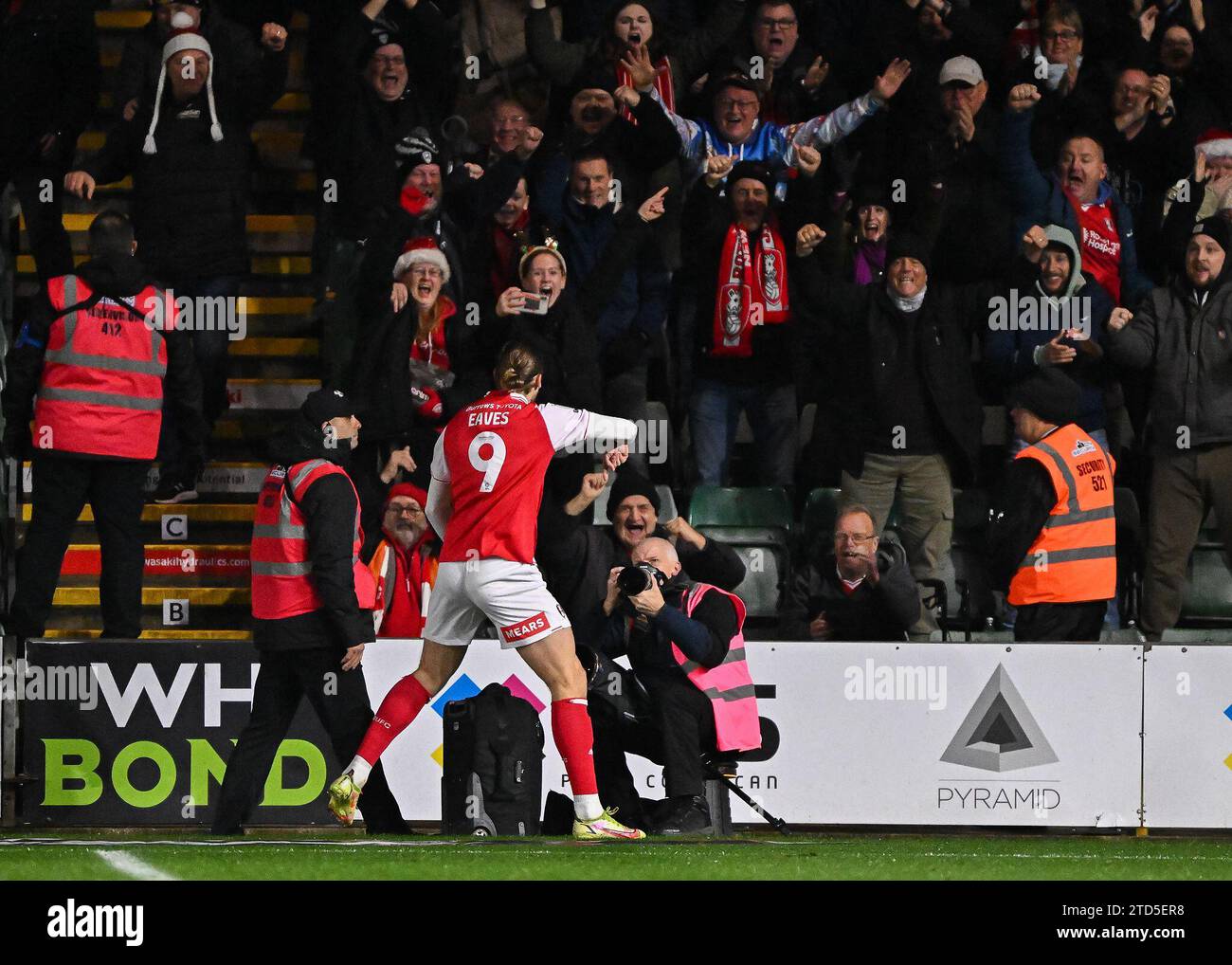 Tom Eaves #9 of Rotherham United scores to make it 2-2 during the Sky ...