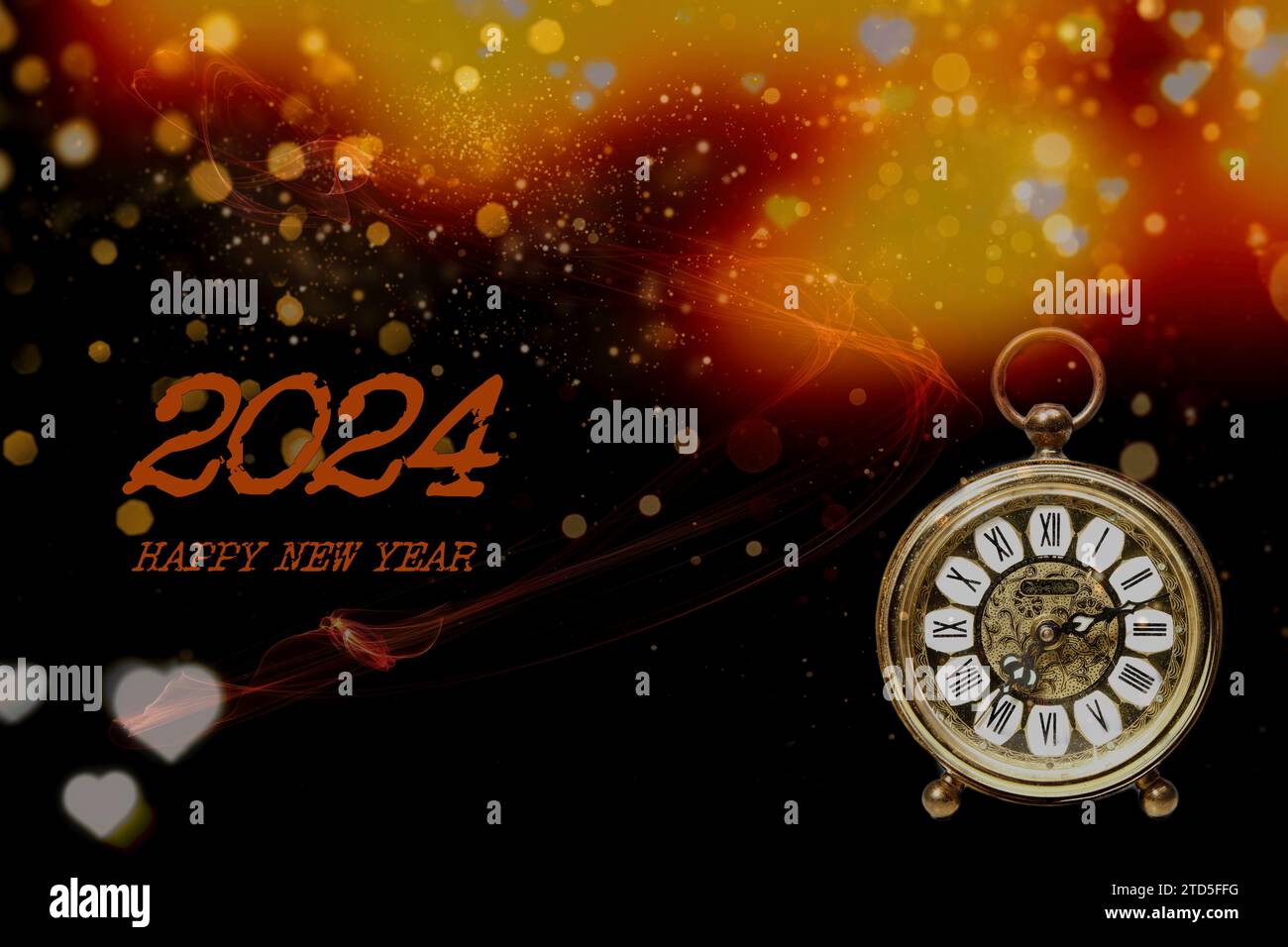 a new time, a new year begins. New Year's greetings for 2024 Stock ...