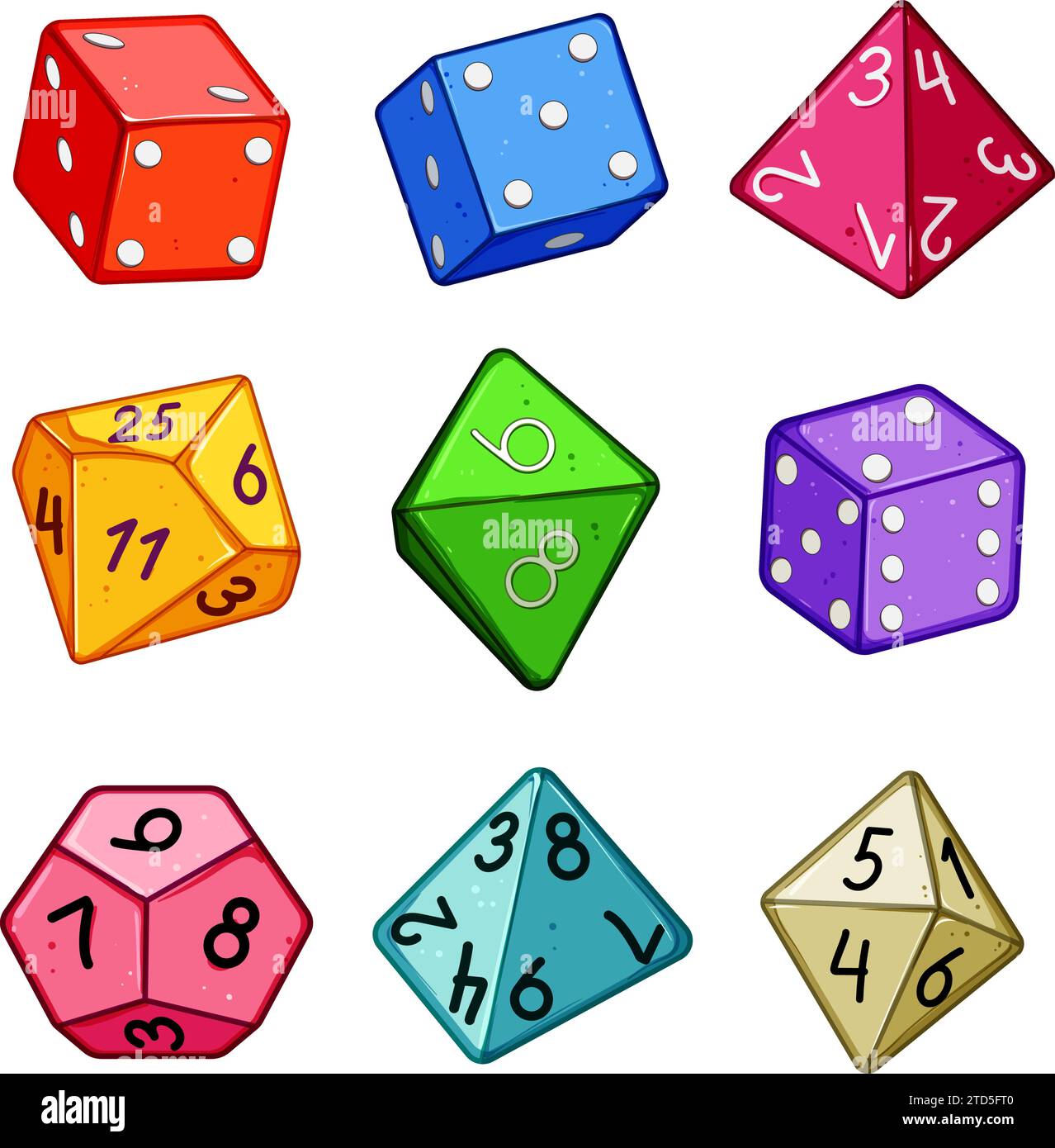 dice set cartoon vector illustration Stock Vector Image & Art - Alamy