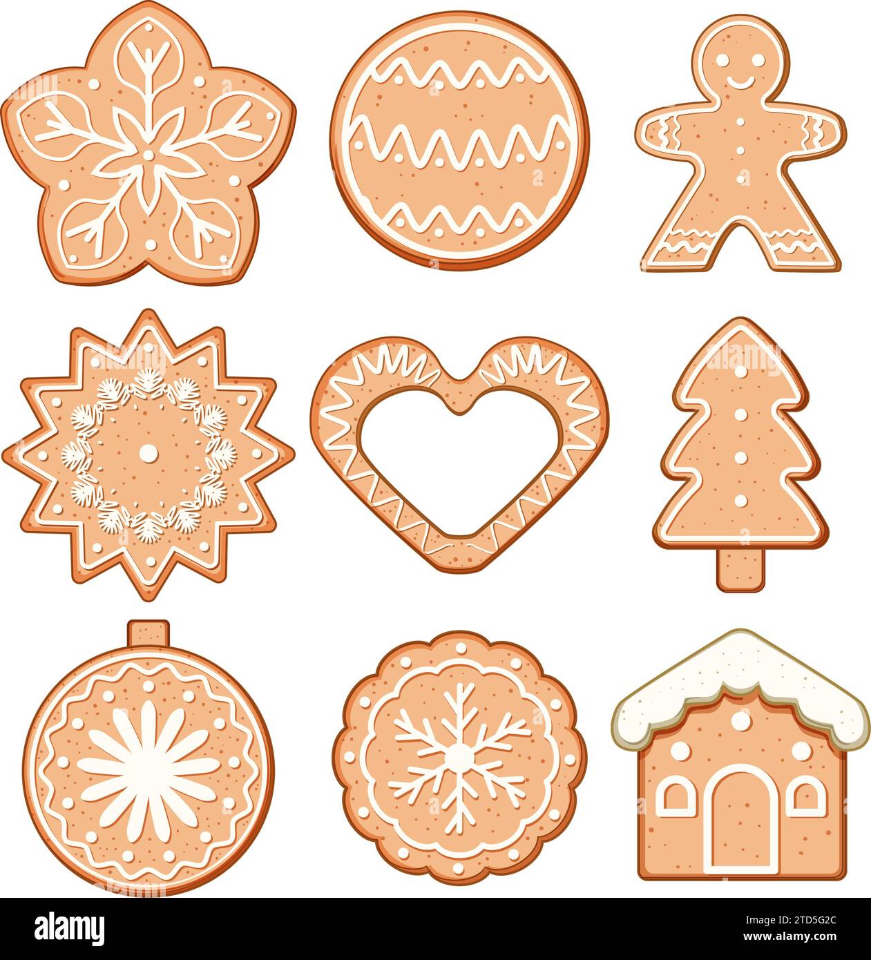 gingerbread set cartoon vector illustration Stock Vector Image & Art ...