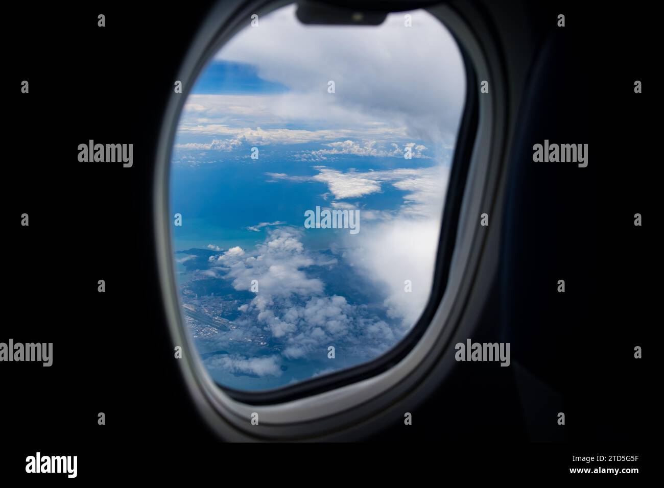 Beautiful View of Indian Ocean, Sky and Small Island from an Airplane ...