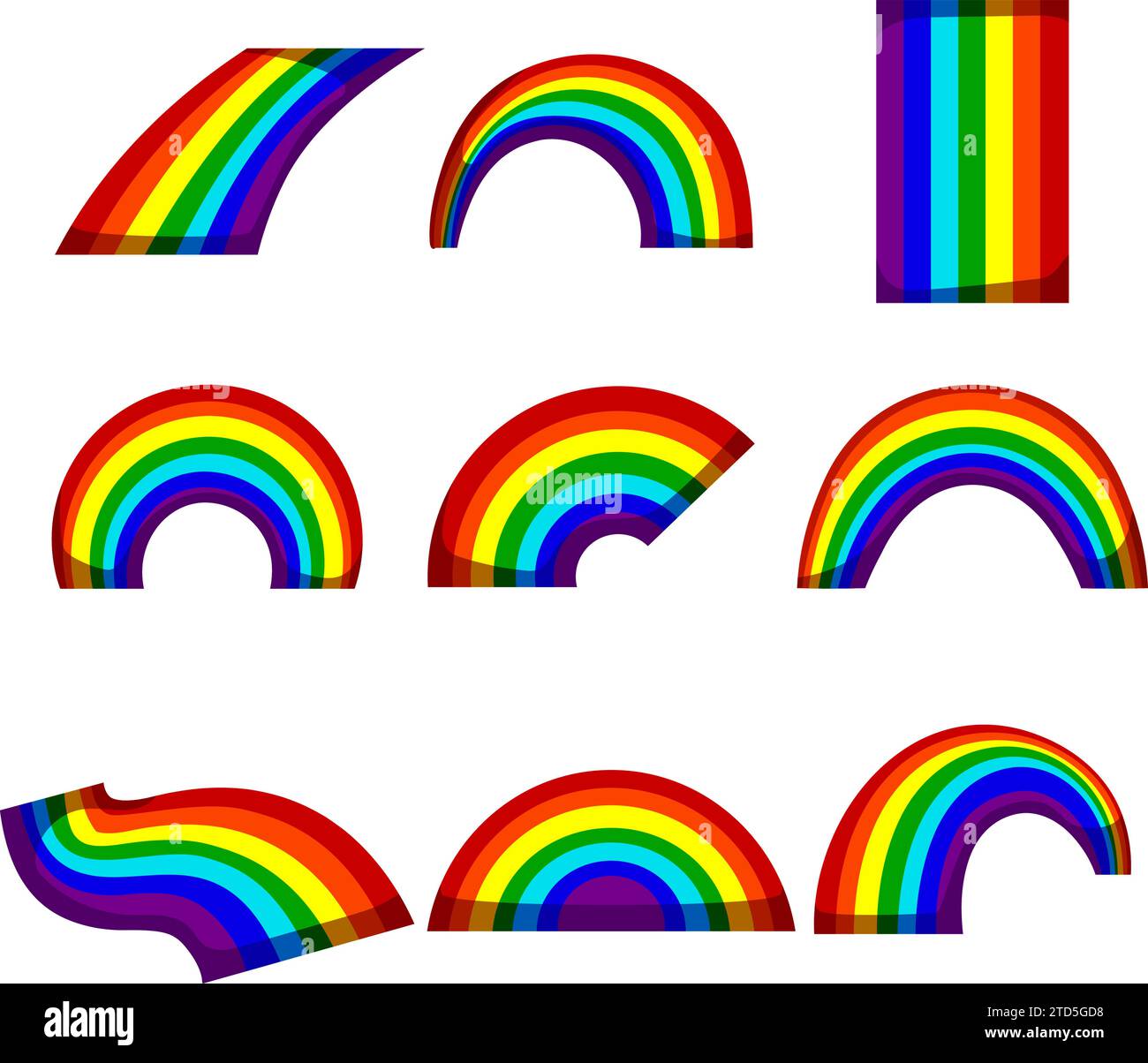 rainbow set cartoon vector illustration Stock Vector Image & Art - Alamy