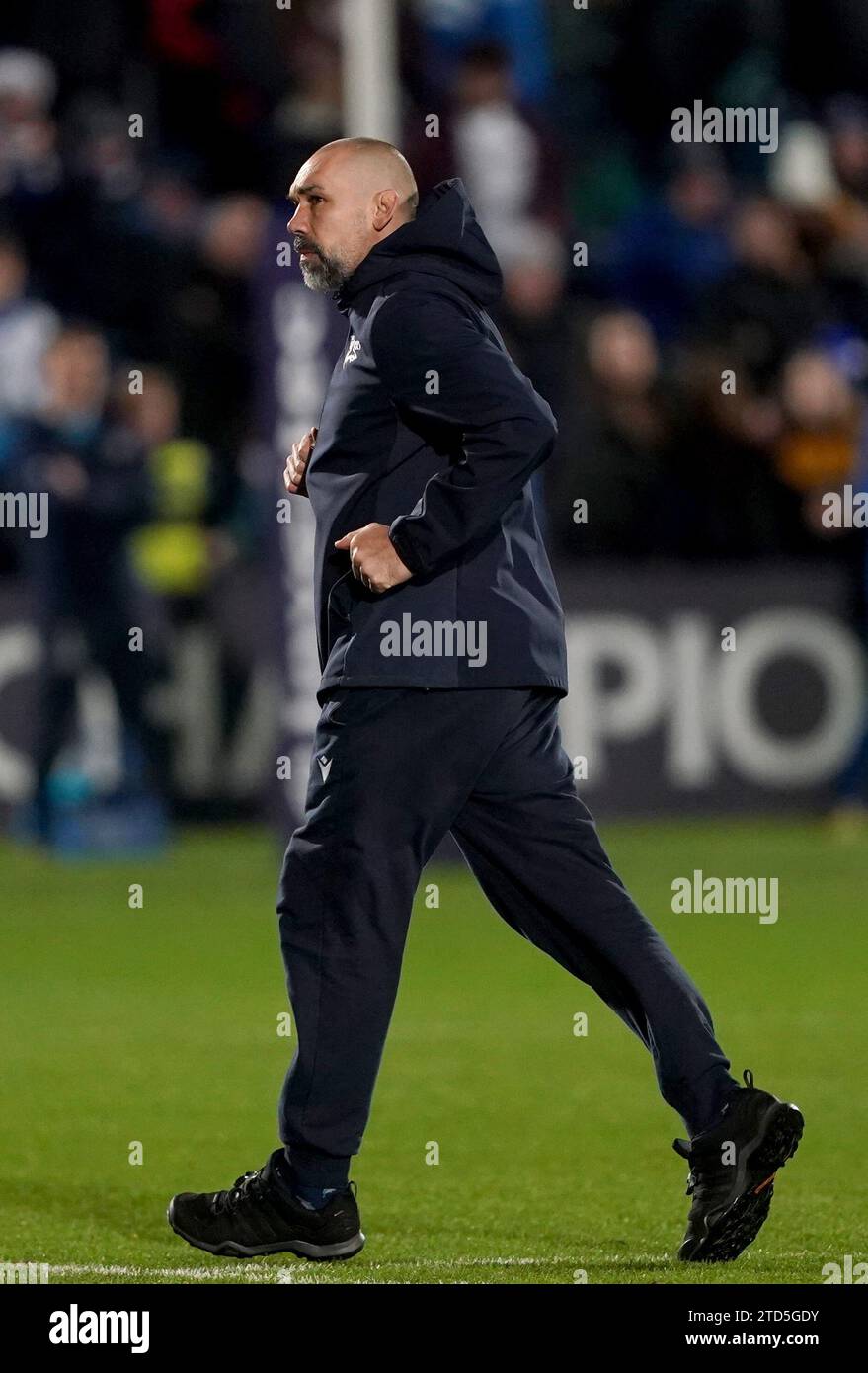 Sale Sharks Director of Rugby is Alex Sanderson during the warm up ...