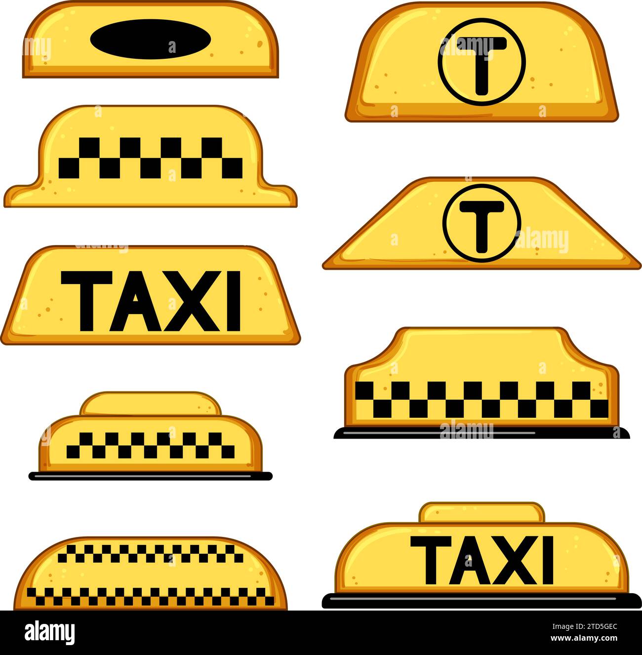 taxi sign set cartoon vector illustration Stock Vector Image & Art - Alamy