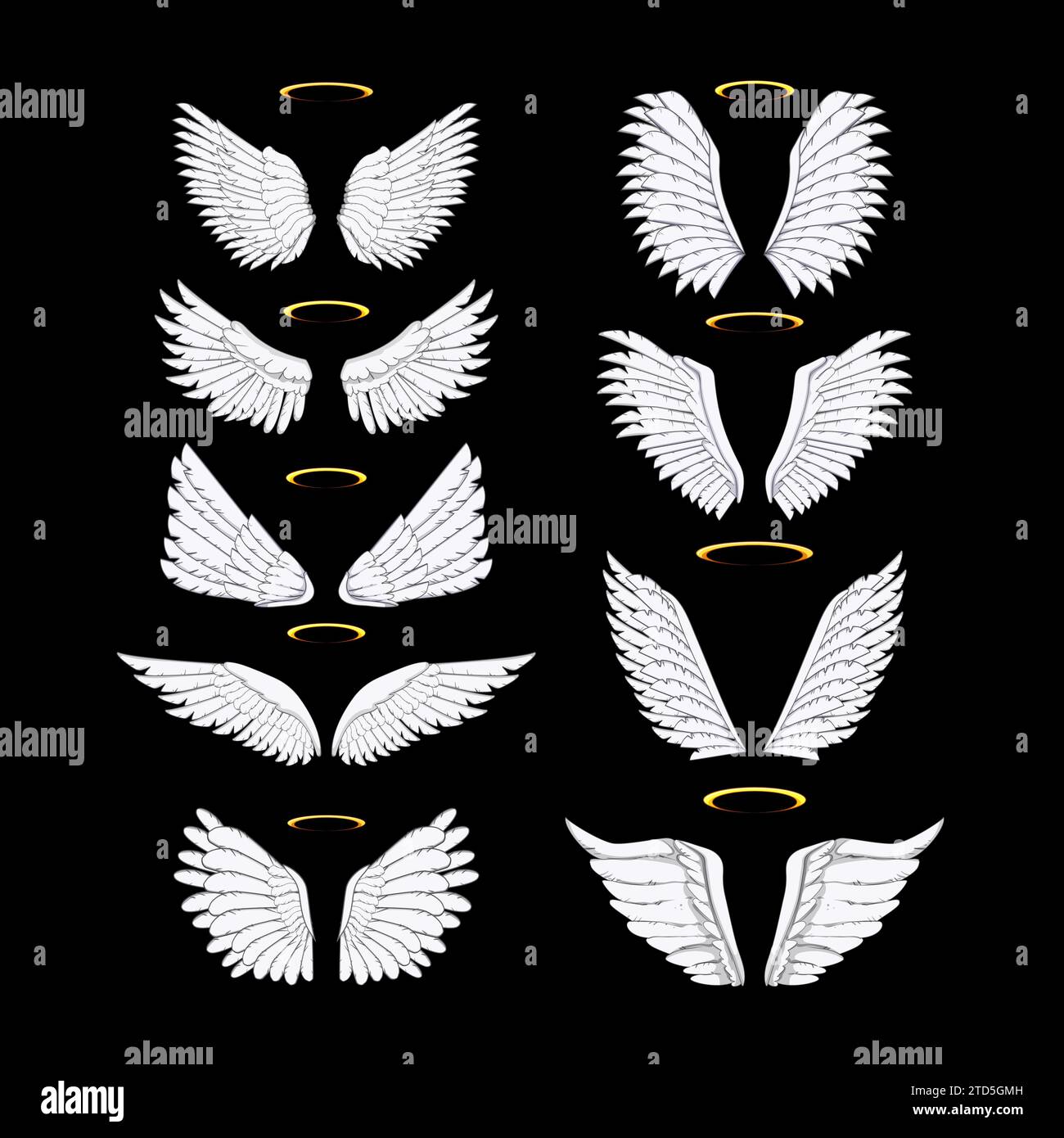 wing angel set cartoon vector illustration Stock Vector Image & Art - Alamy