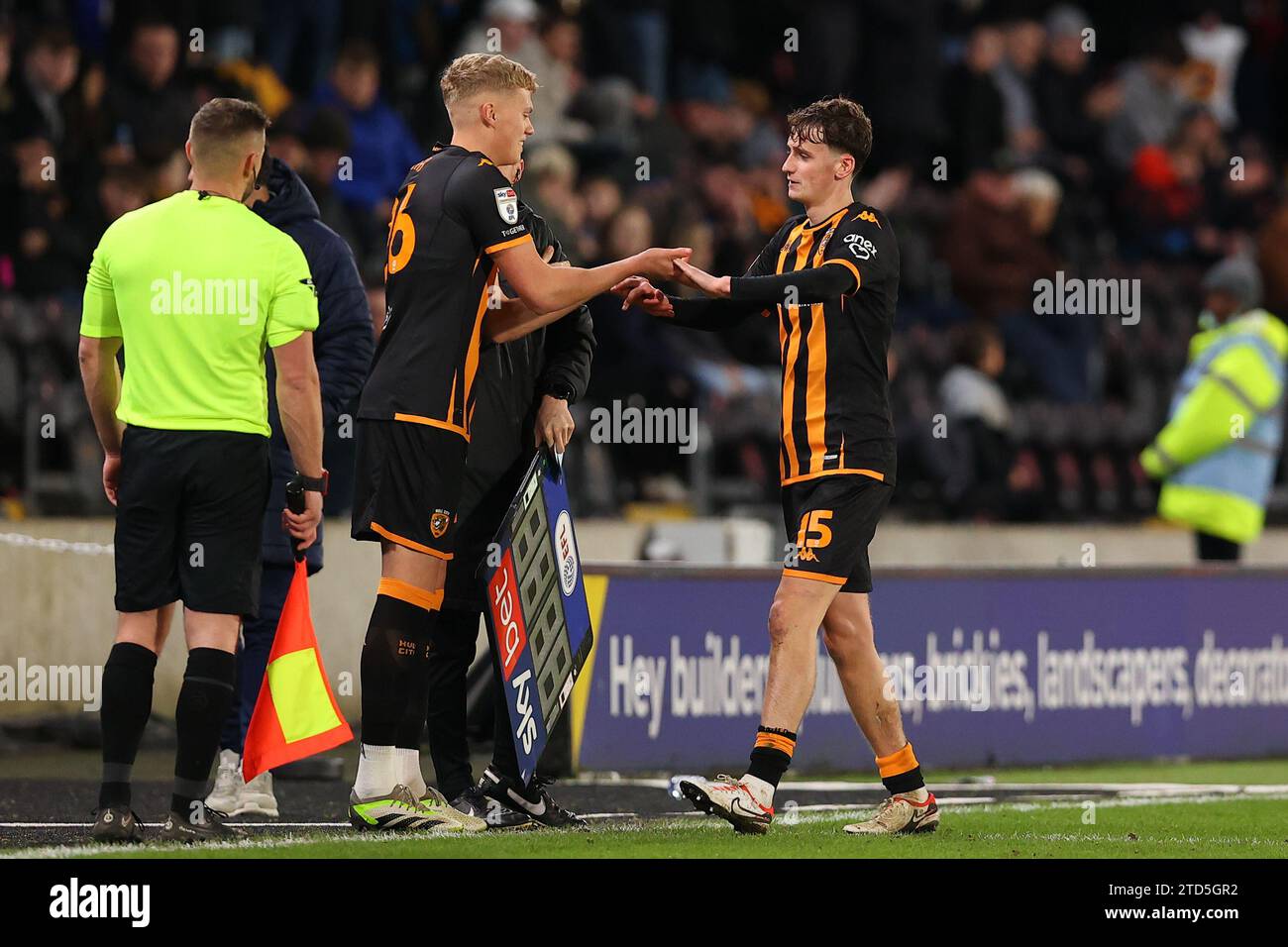 Tyler Morton of Hull City is replaced by Andy Smith of Hull City during ...