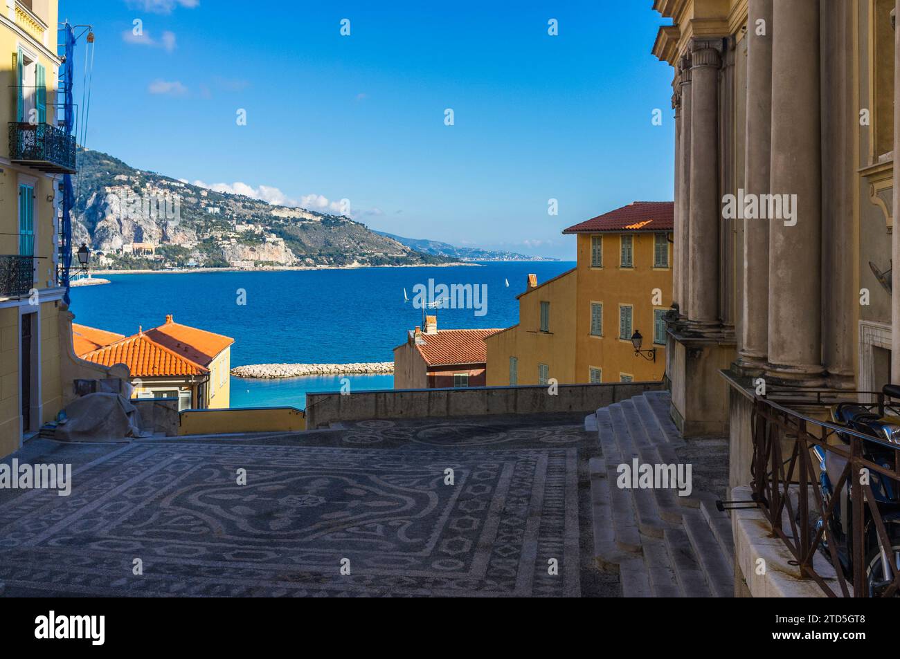 Menton, France - February 18, 2012: In the square of the St. Michael's ...