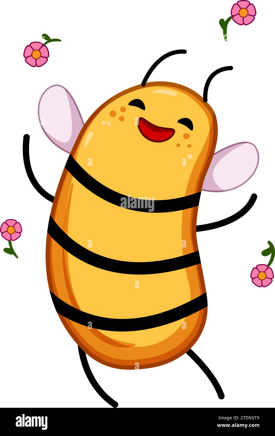 honey bee character cartoon vector illustration Stock Vector Image ...