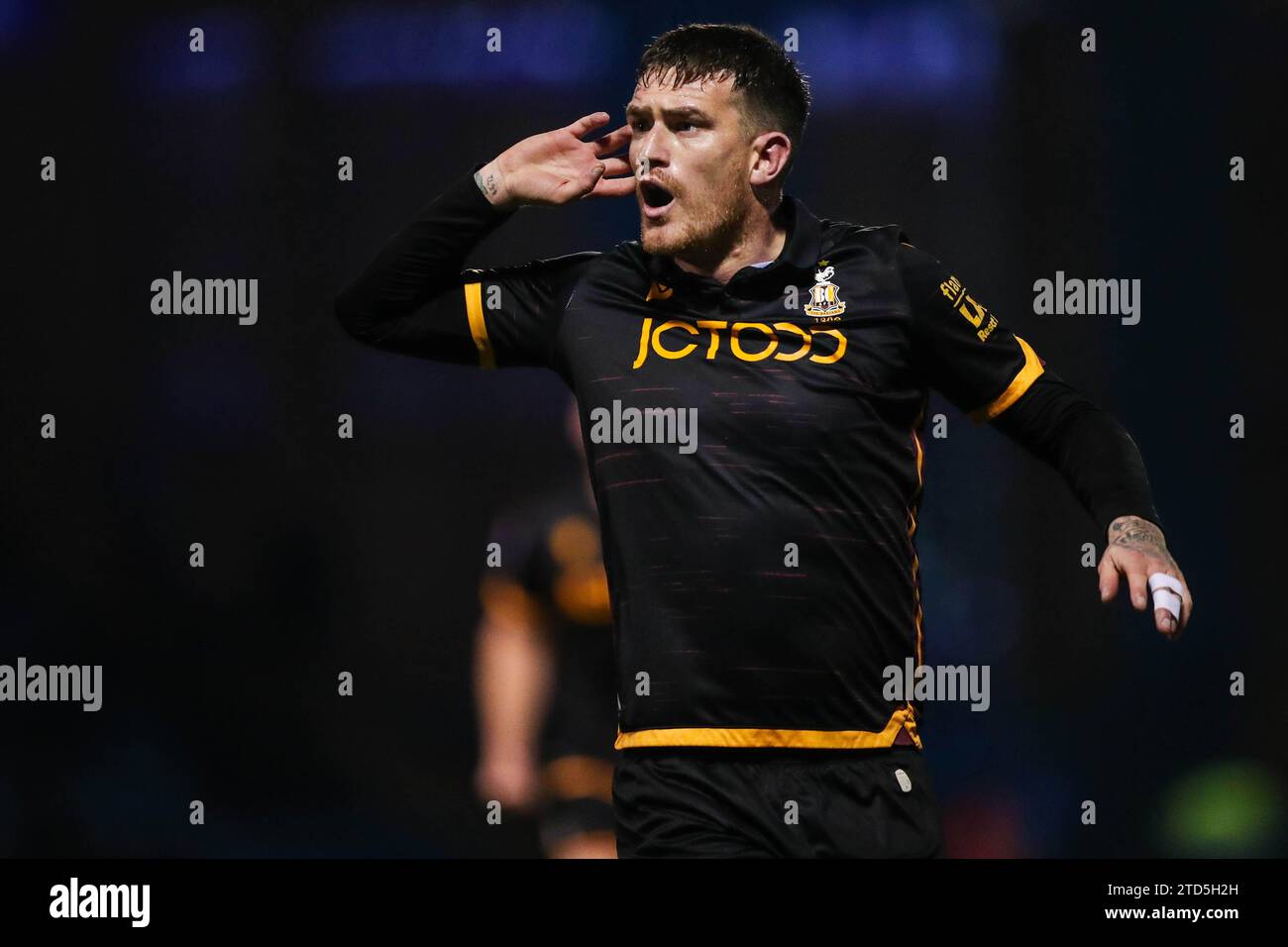 Bradford City's Andy Cook celebrates scoring their side's second goal ...