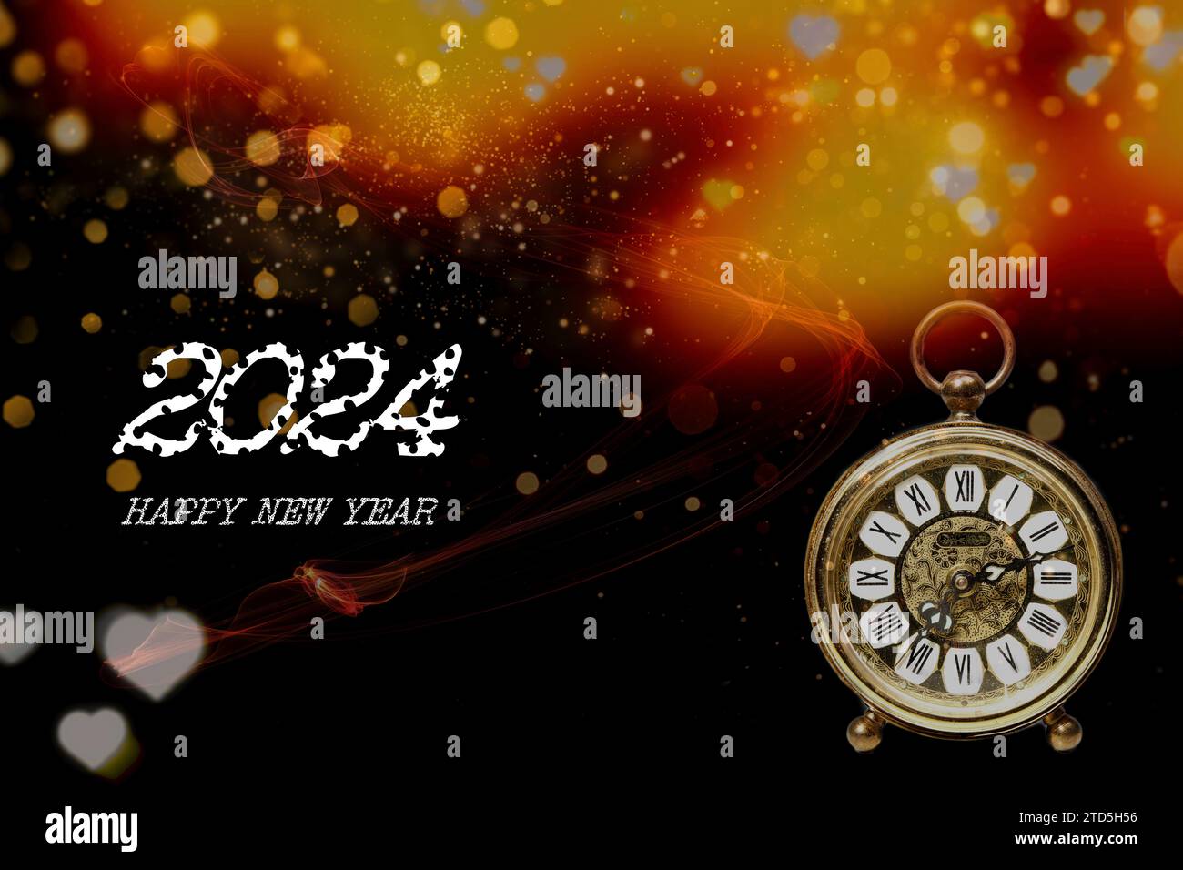a new time, a new year begins. New Year's greetings for 2024 Stock ...