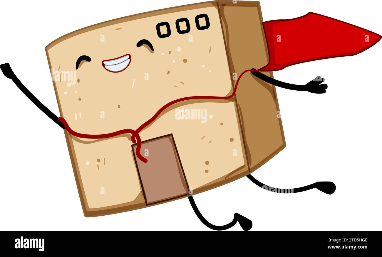 package cardboard box character cartoon vector illustration Stock ...