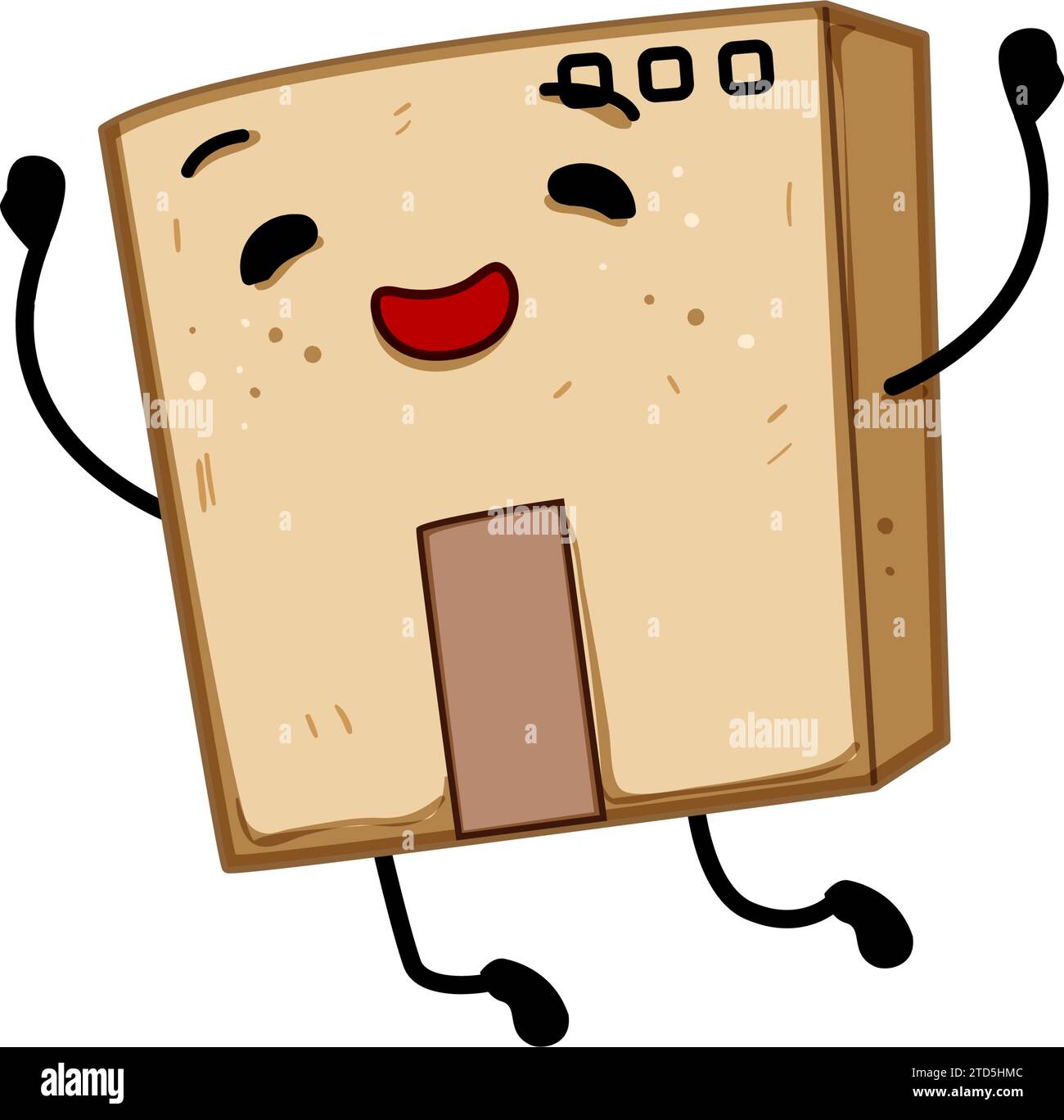 shipping cardboard box character cartoon vector illustration Stock ...