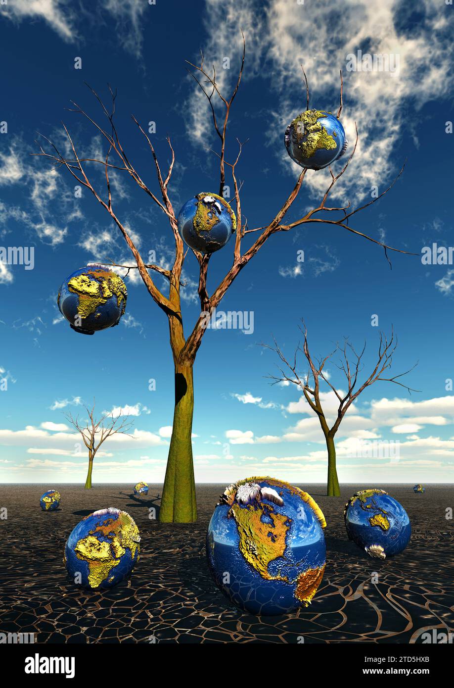 Dying Earth Trees Stock Photo - Alamy