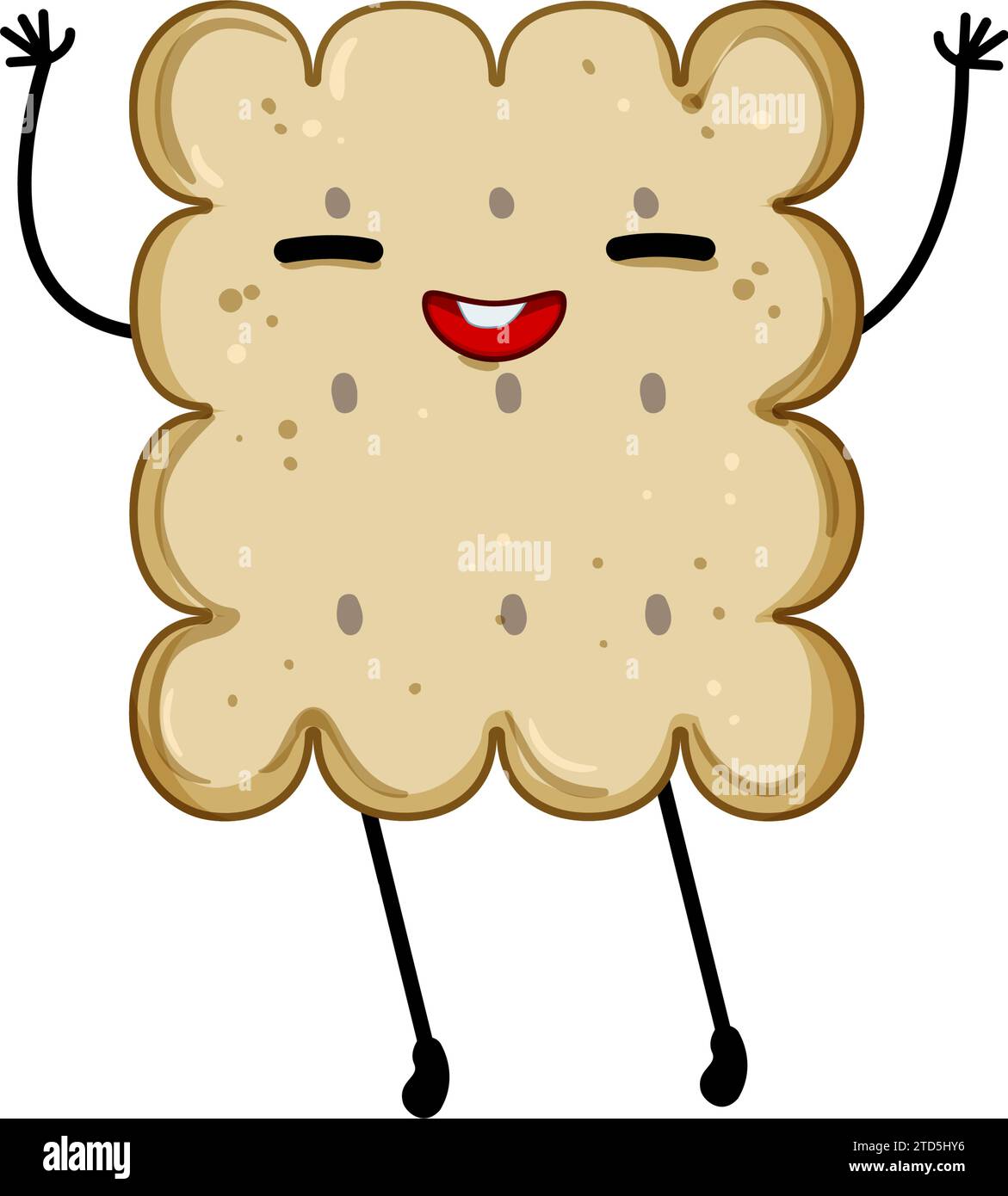 happy cookie character cartoon vector illustration Stock Vector Image ...