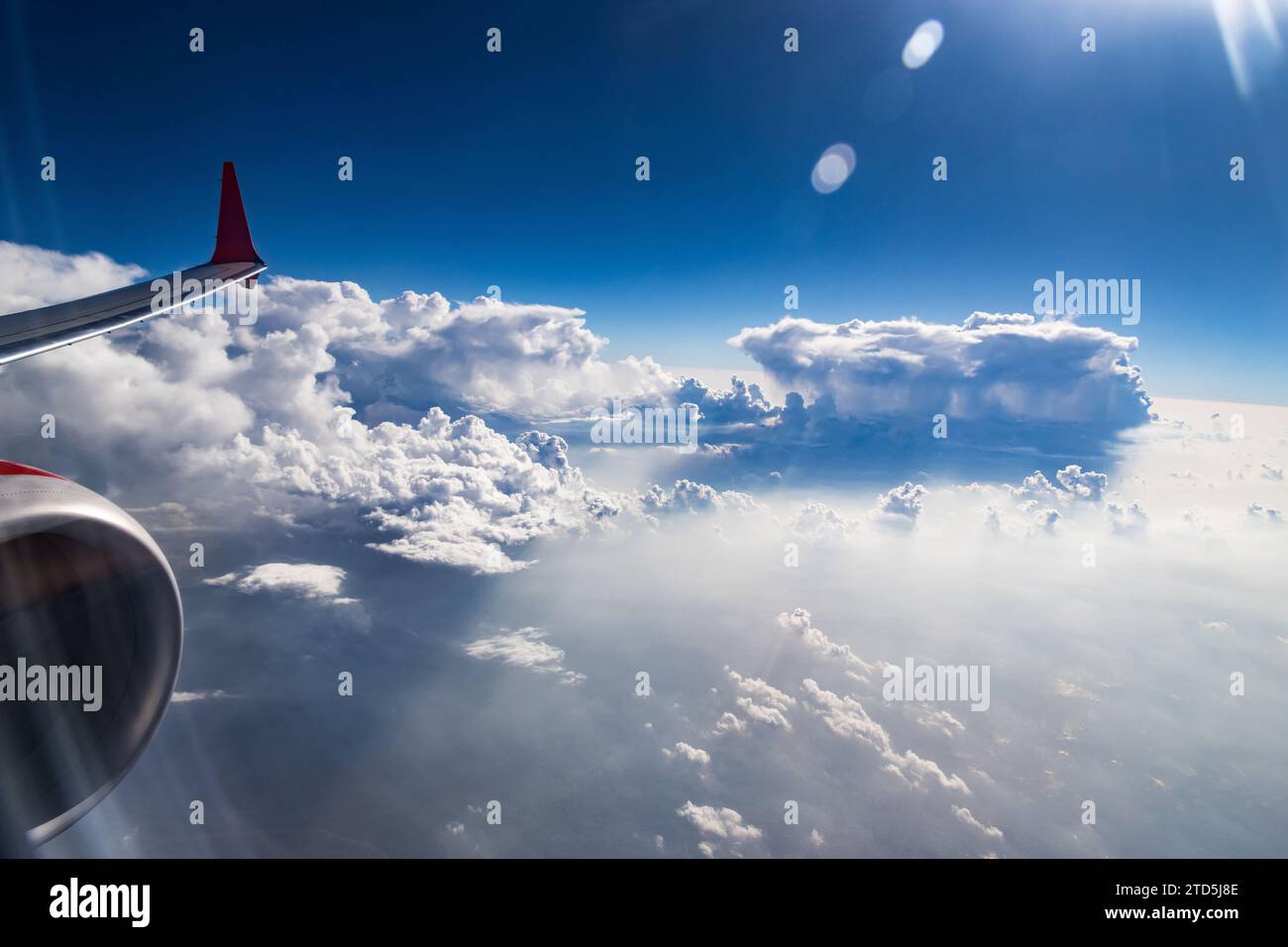 Beautiful View of Indian Ocean, Sky and Small Island from an Airplane ...