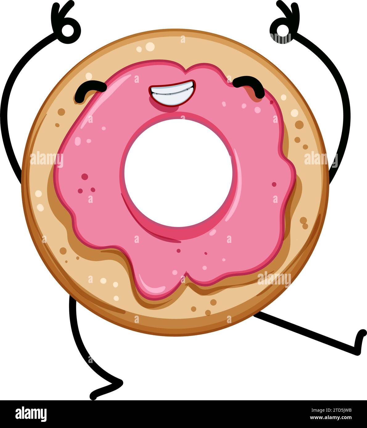 face donut character cartoon vector illustration Stock Vector Image ...