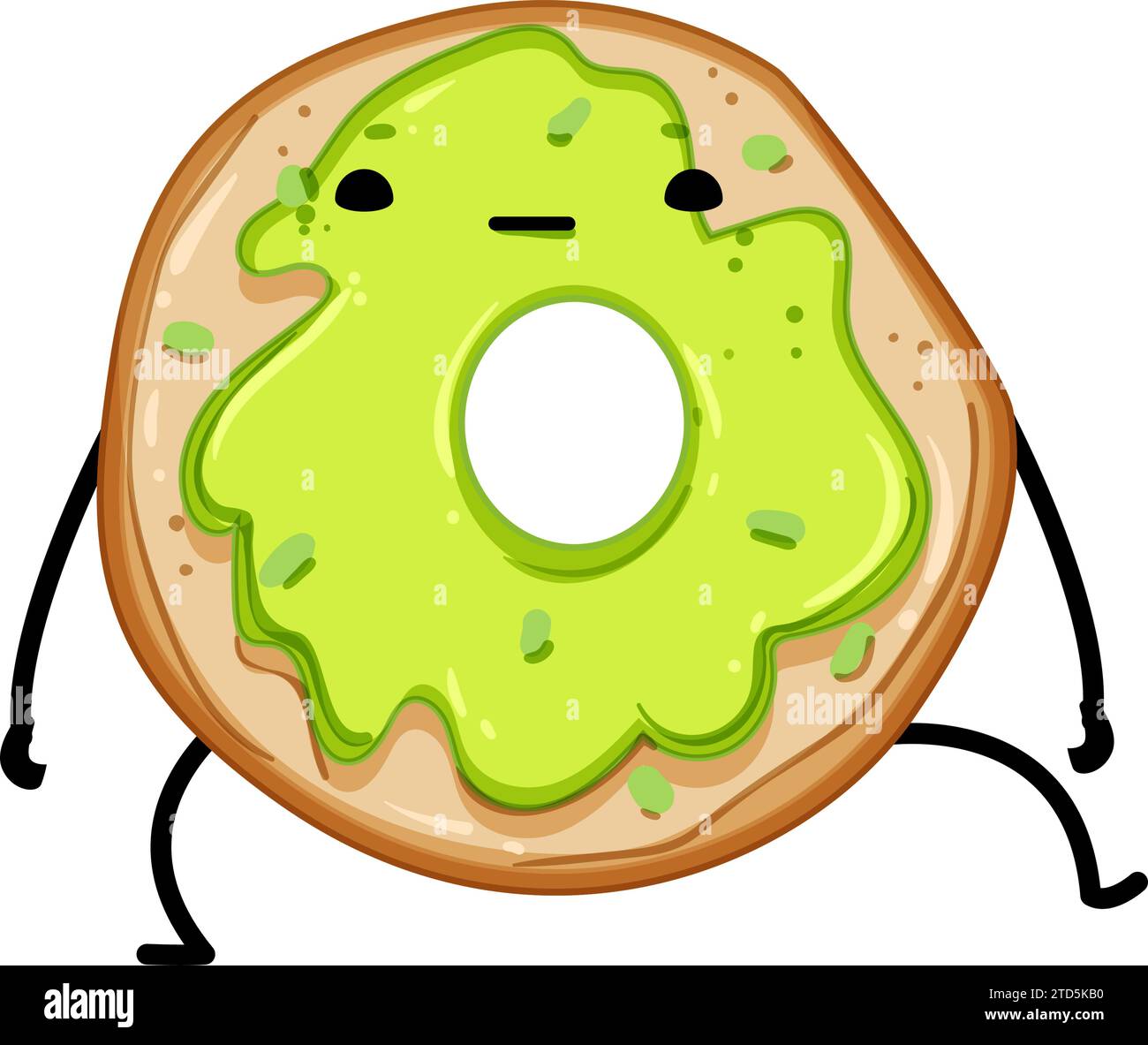 doodle donut character cartoon vector illustration Stock Vector Image ...