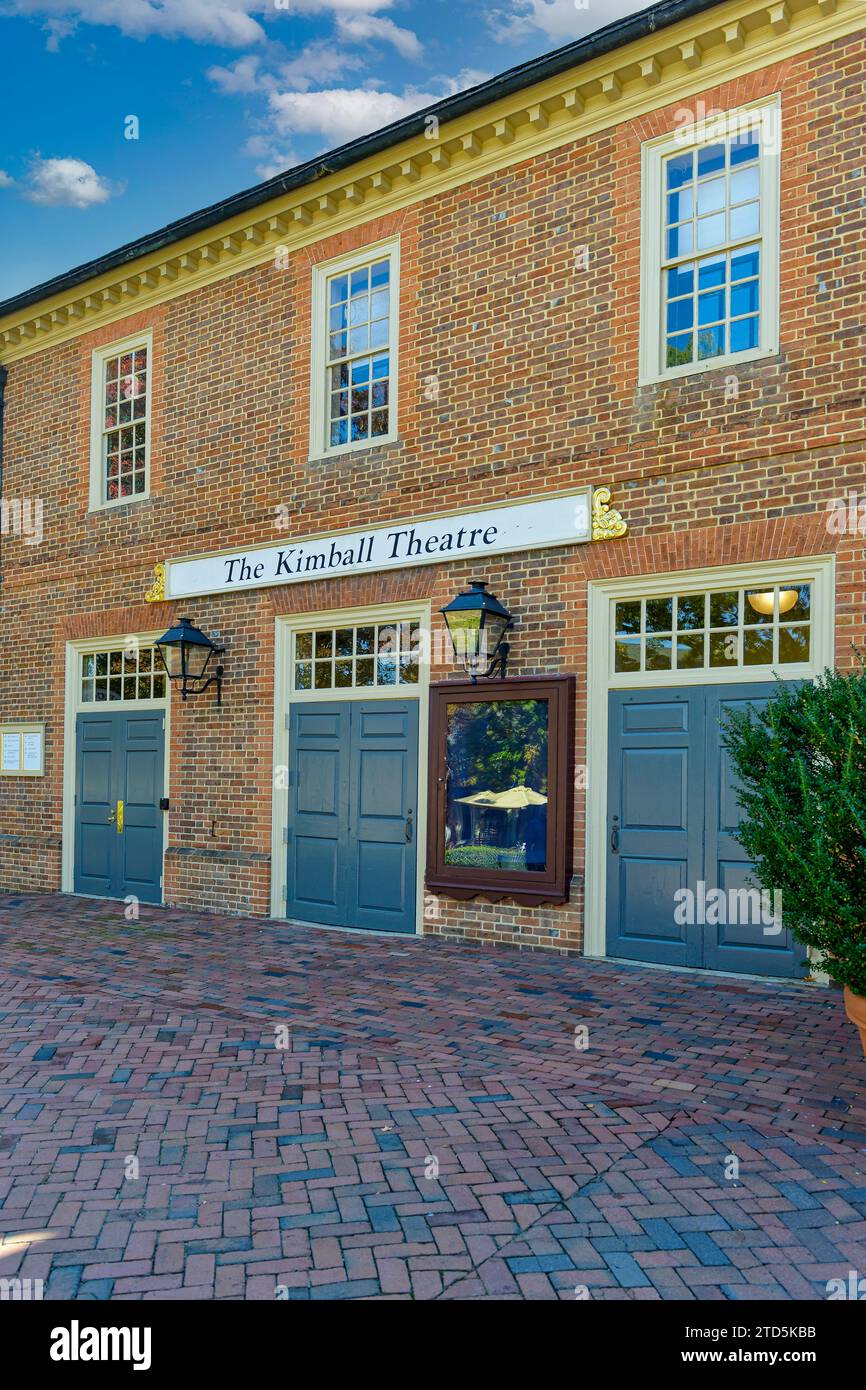 Merchants Square Theater in Colonial Williamsburg, Virginia Stock Photo ...