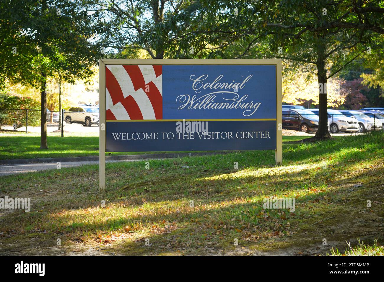 Colonial Williamsburg, VA Visitor Center sign Stock Photo - Alamy