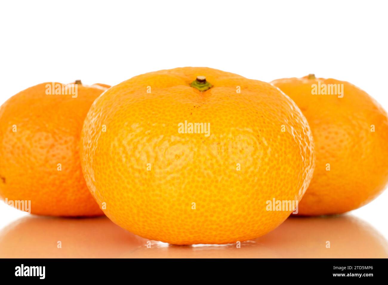 Three juicy fresh tangerines, macro, isolated on white background Stock ...