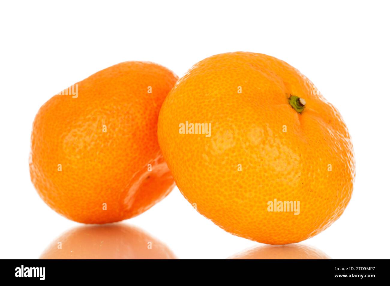 Two juicy fresh tangerines, macro, isolated on white background Stock ...